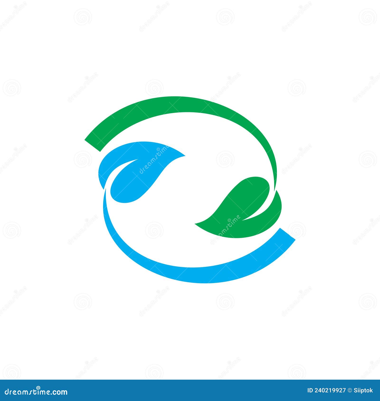 Circle Recycle Nature Leaf Logo Design Stock Vector - Illustration of ...