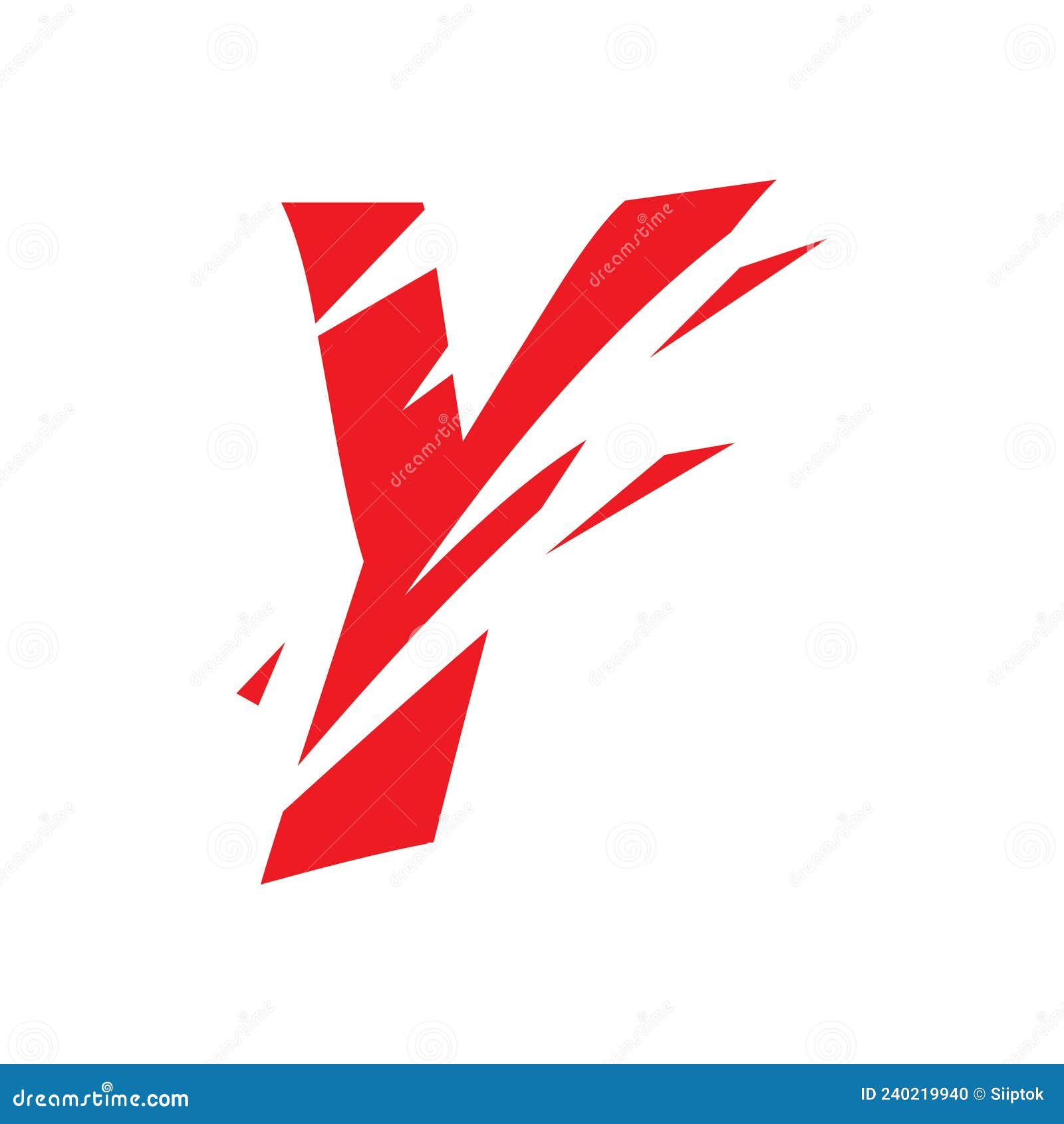 Initial Red Y Letter Art Shape Logo Design Stock Vector - Illustration ...