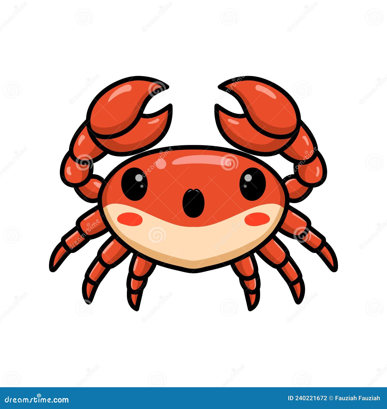 Cute Little Orange Crab Cartoon Stock Vector - Illustration of child ...