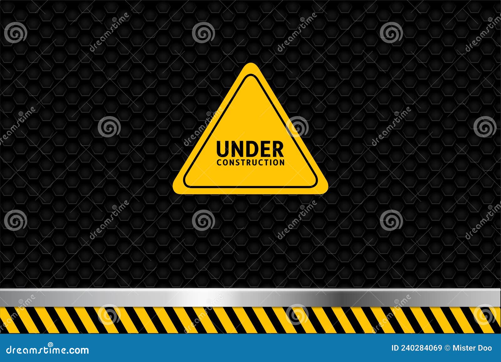 Simple Under Construction Background with Police Line and Steel Shape ...