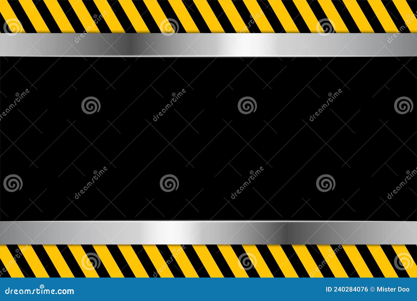 Yellow Caution Stripe Background with Steel Shape Stock Vector ...