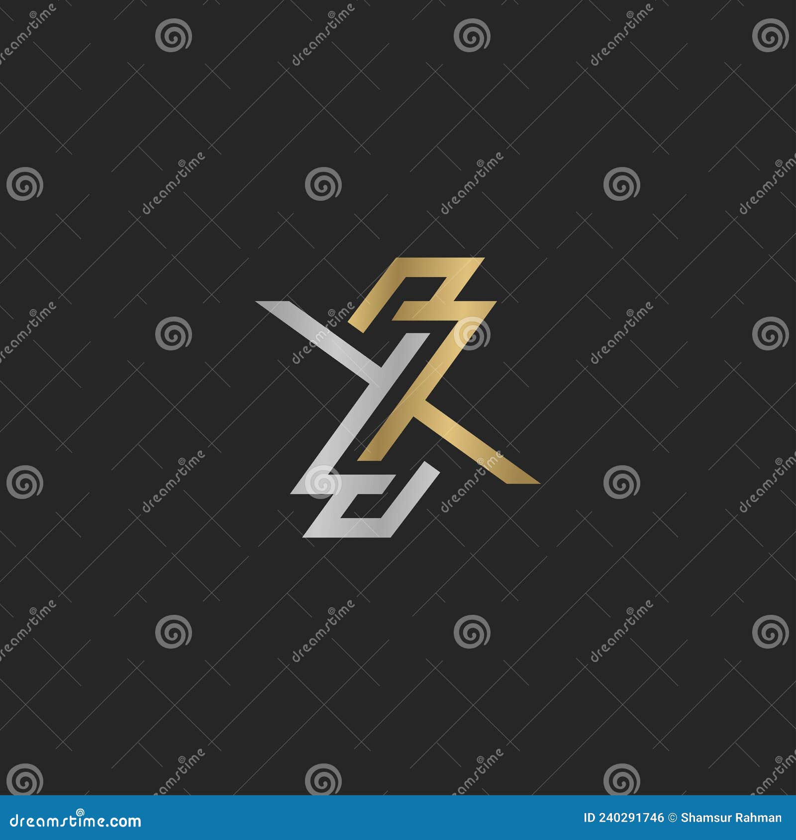 Alphabet Initials Logo XZ, ZX, X and Z Stock Vector - Illustration of ...