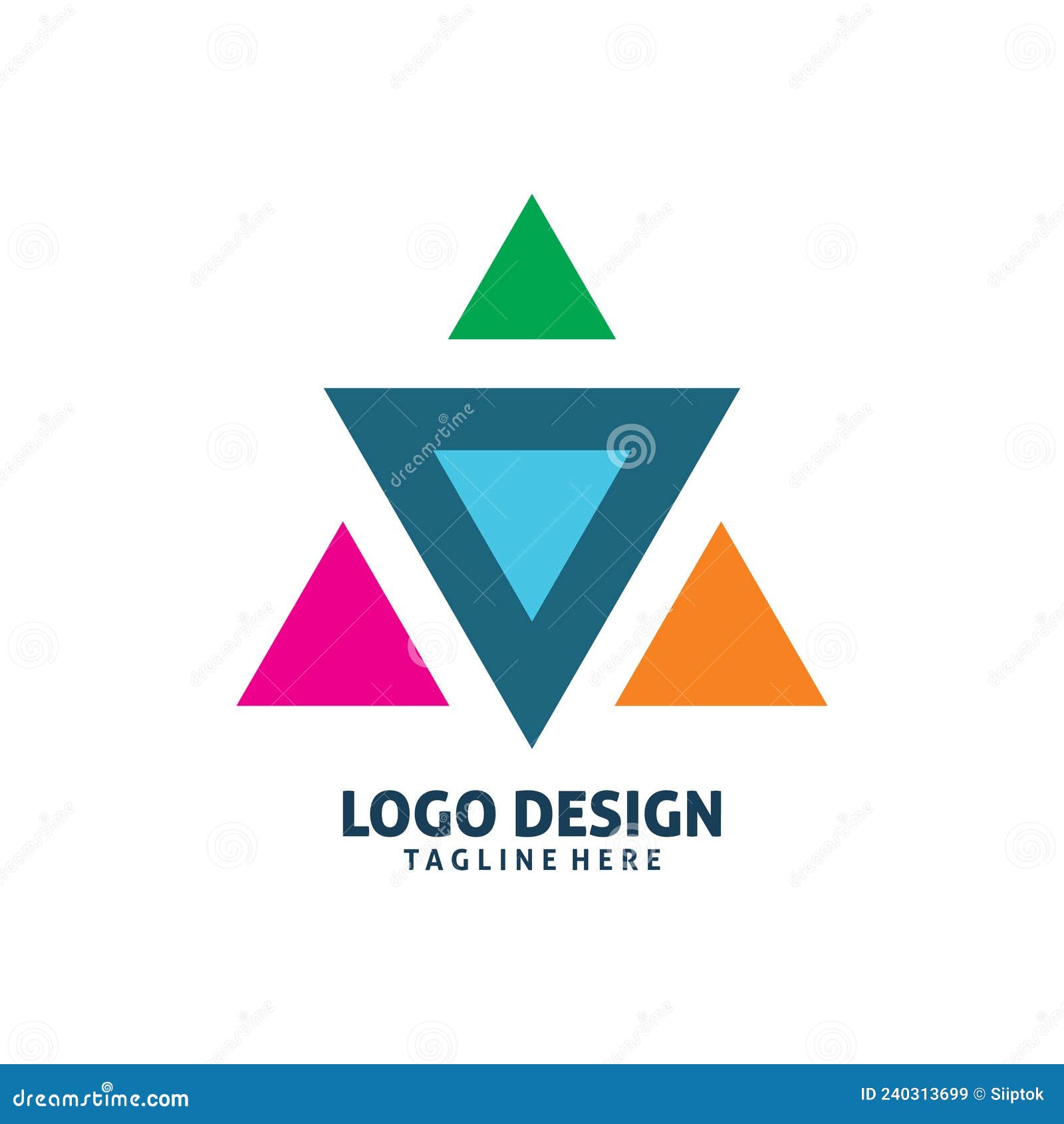 Creative Full Color Triangle Star Logo Design Stock Illustration ...