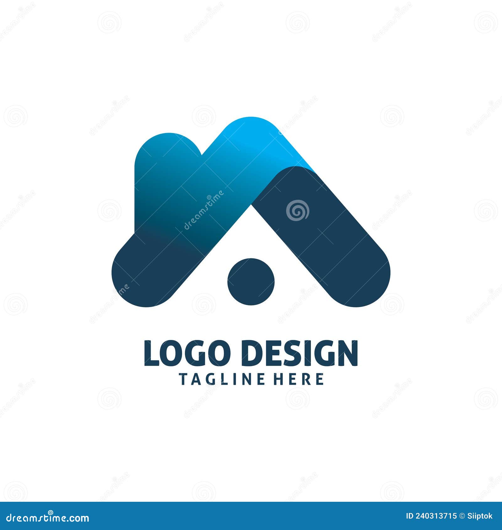 Vlue Solid Geometry House Building Logo Design Stock Illustration ...