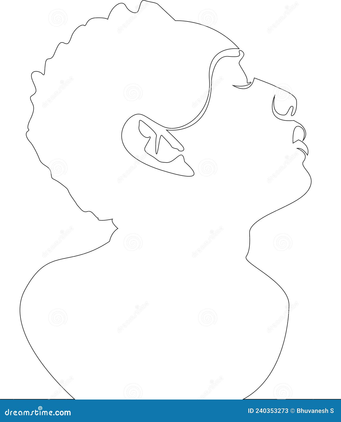 Abstract Face of a Man on a Single Line of a Vector Drawing. Stock ...