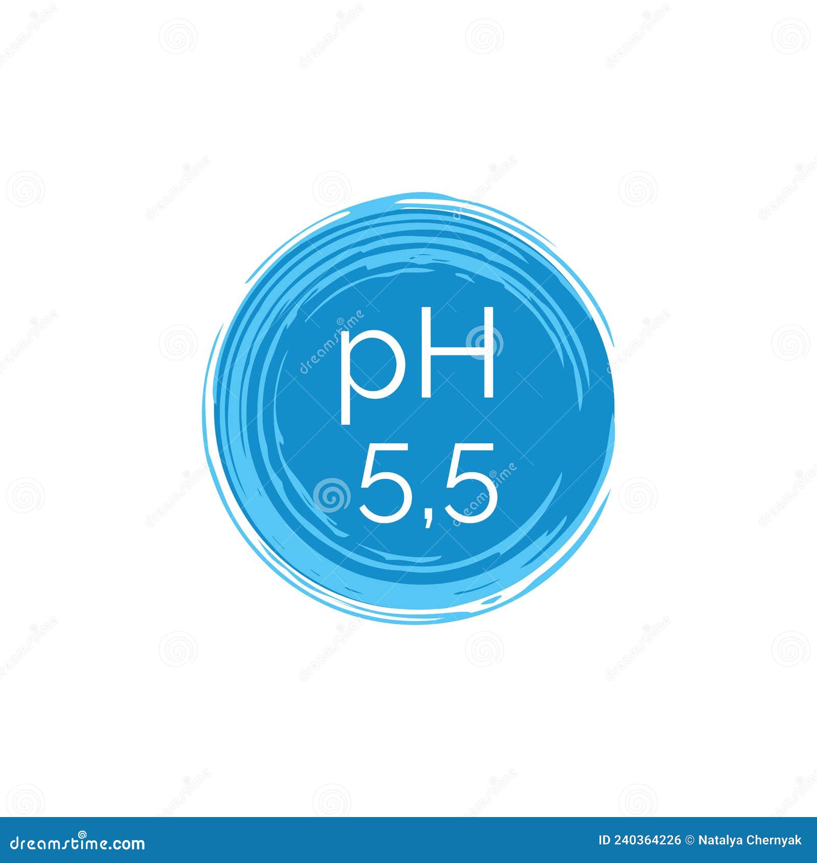 PH 5,5 round blue icon. stock vector. Illustration of round - 240364226