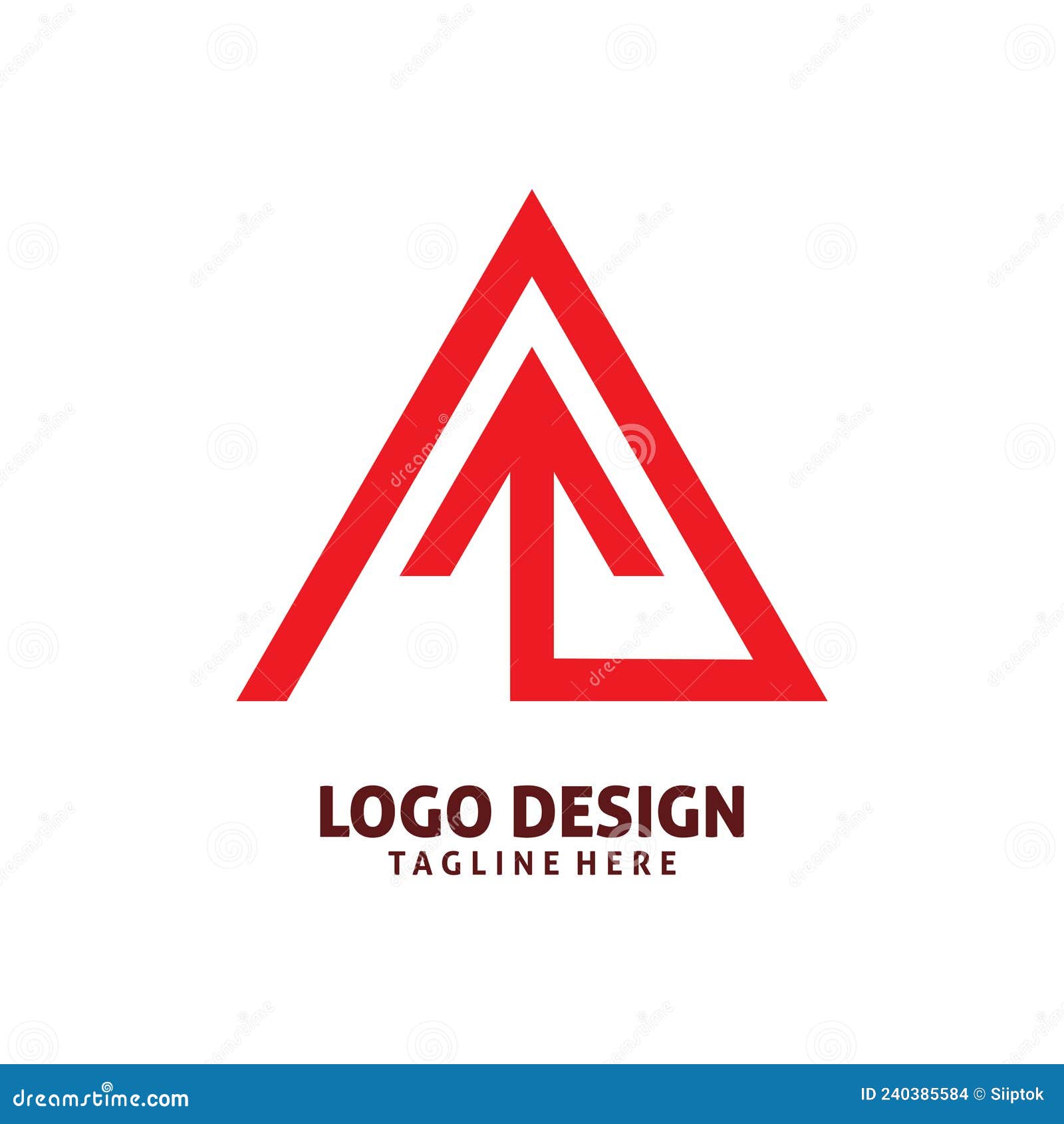Triangle Red Line Arrow Logo Design Stock Illustration - Illustration ...