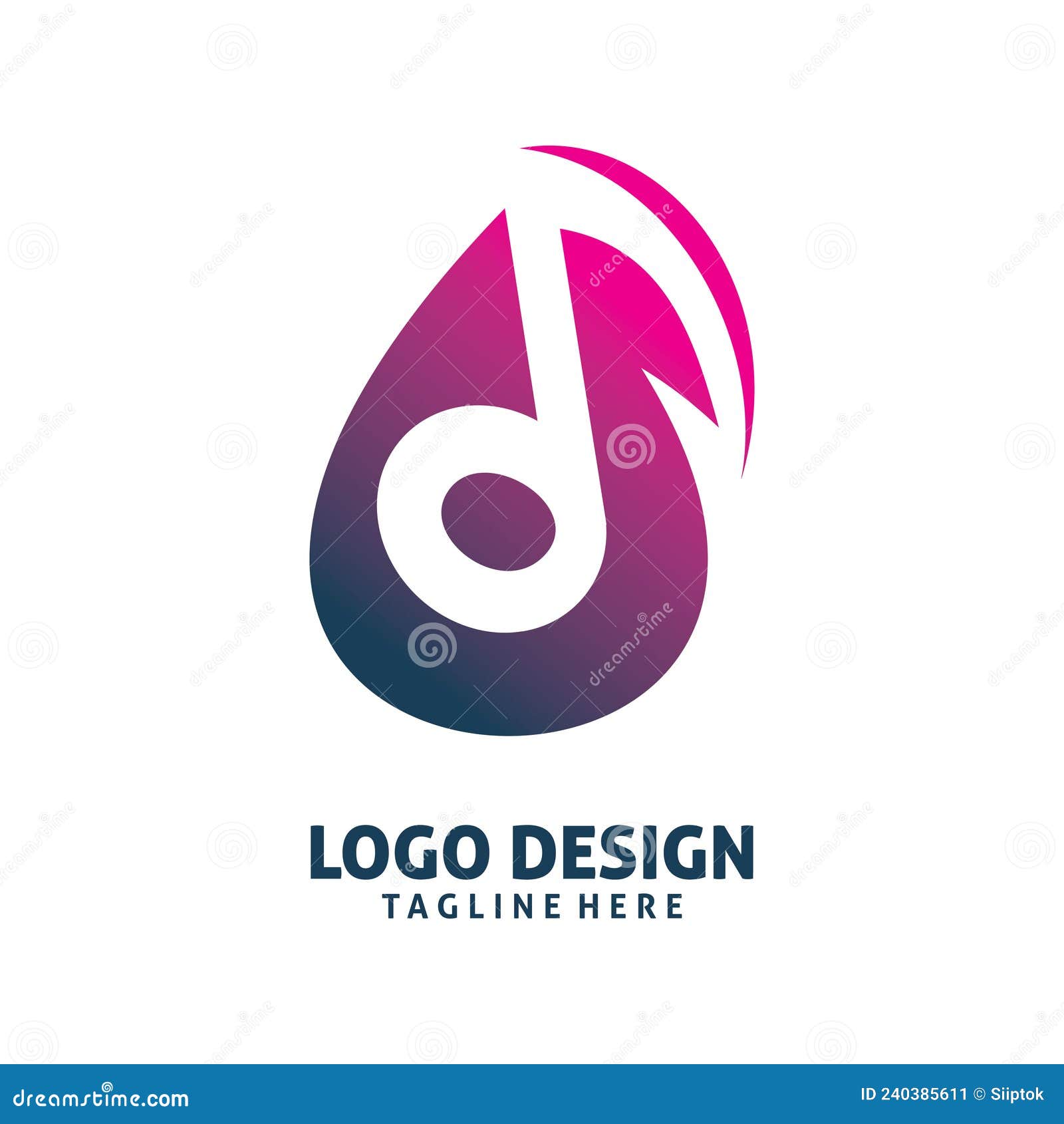 Nature Music Drop Logo Design Stock Illustration - Illustration of ...