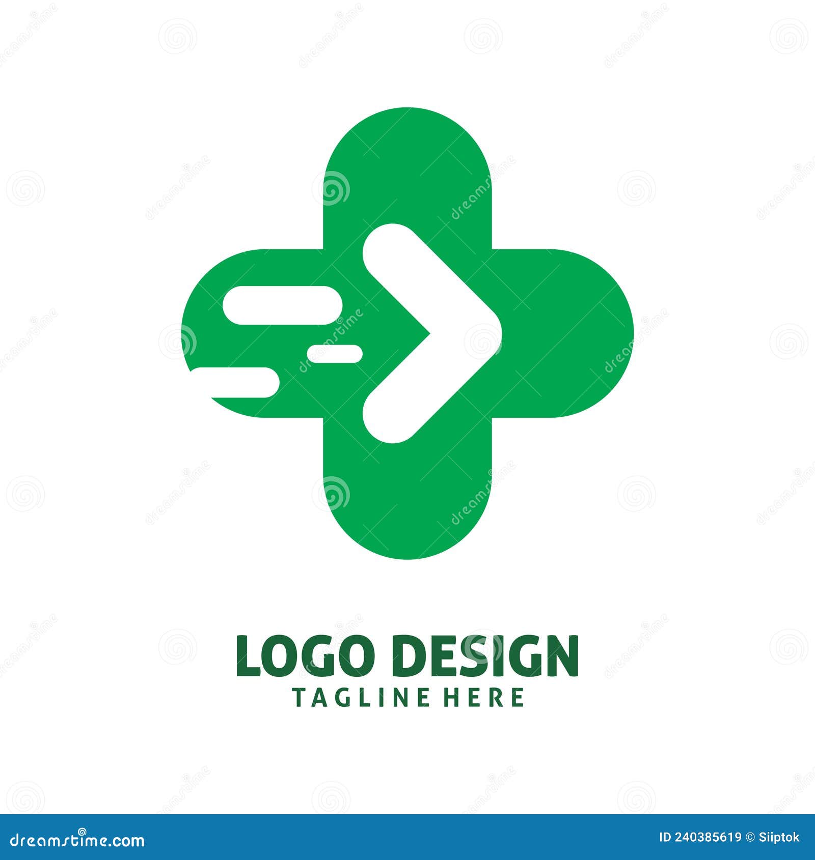 Green Plus Add Arrow Motion Logo Design Stock Illustration ...