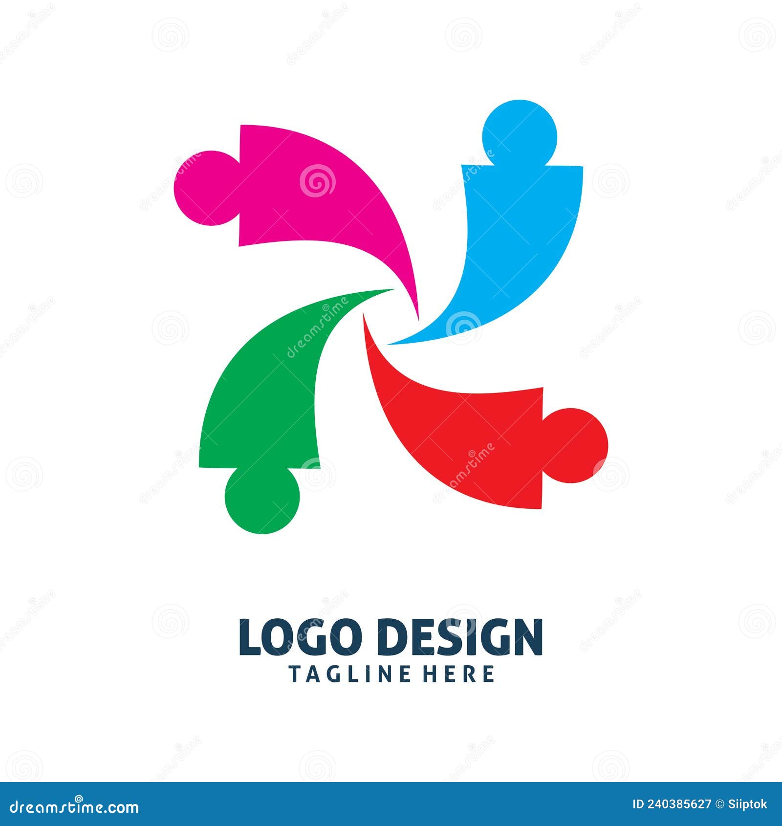 Full Color People Community Circle Logo Design Stock Illustration ...