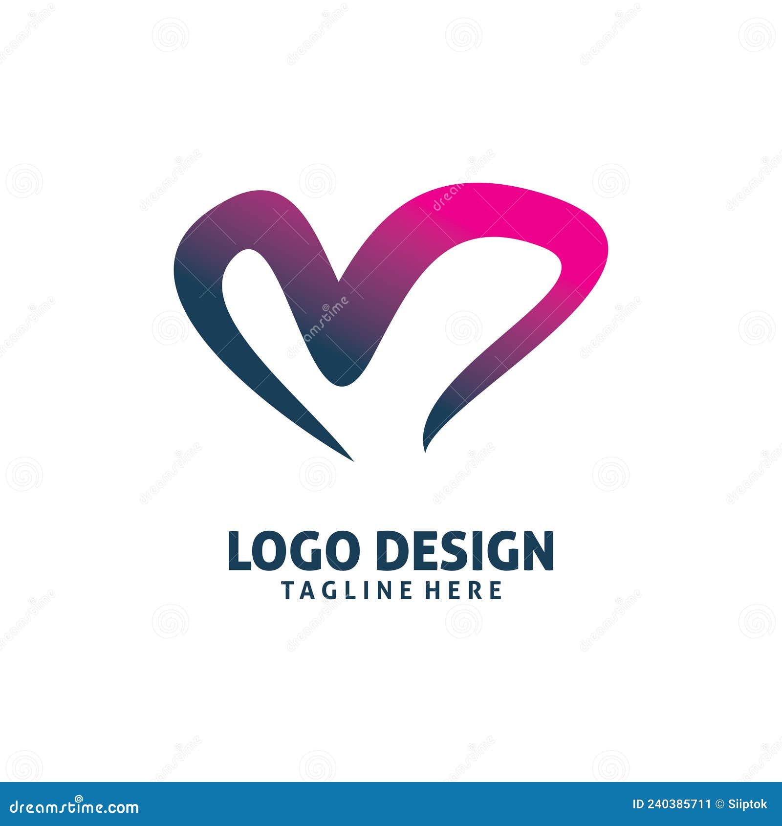 Love Heart Color Shape Initial M Letter Logo Design Stock Illustration ...