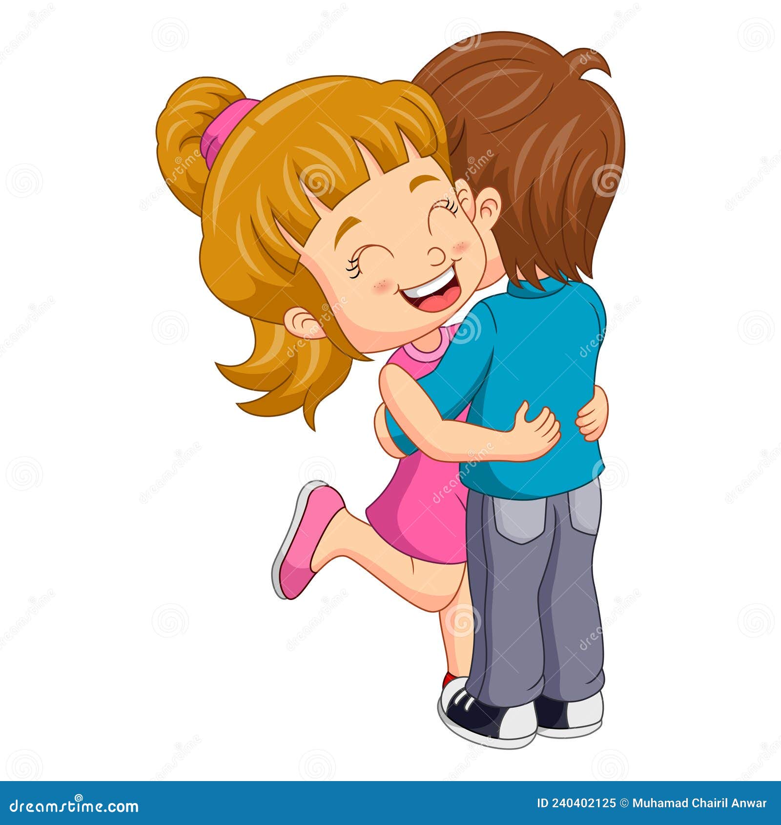 Brothers Hugging Clipart