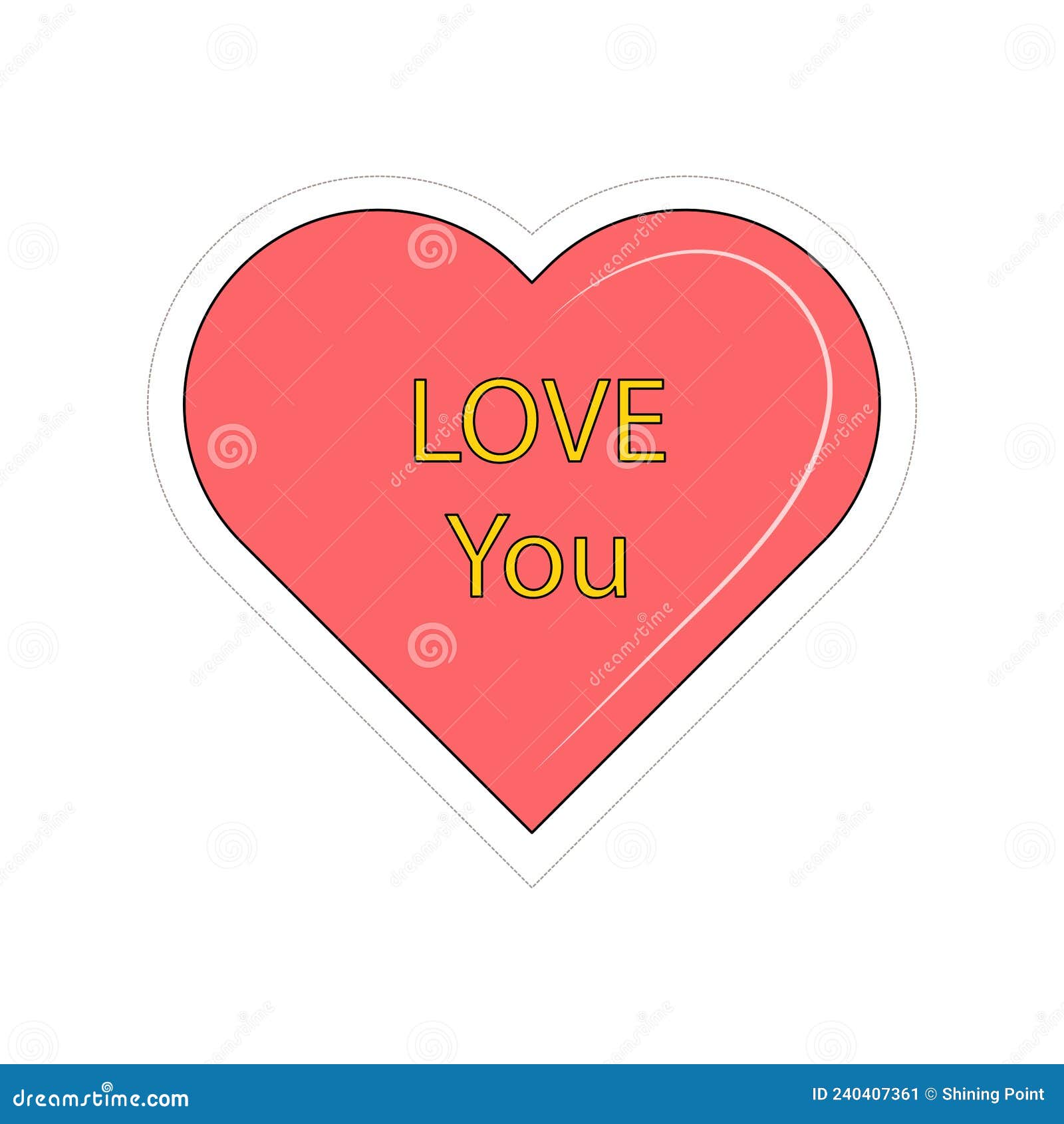 Red Heart Sticker Illustration Stock Vector - Illustration of symbol ...