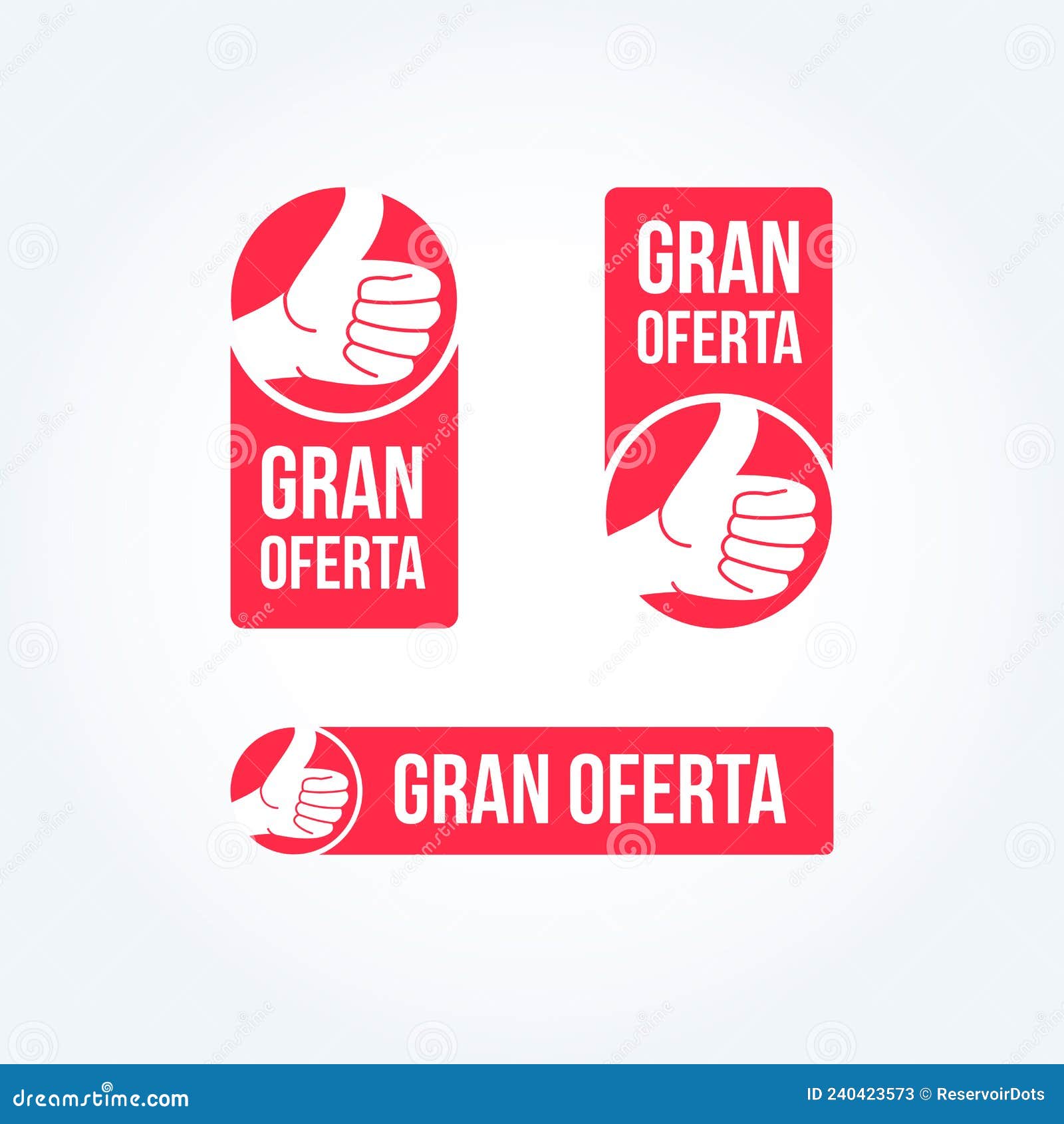 Big Offer Labels Spanish stock illustration. Illustration of ...
