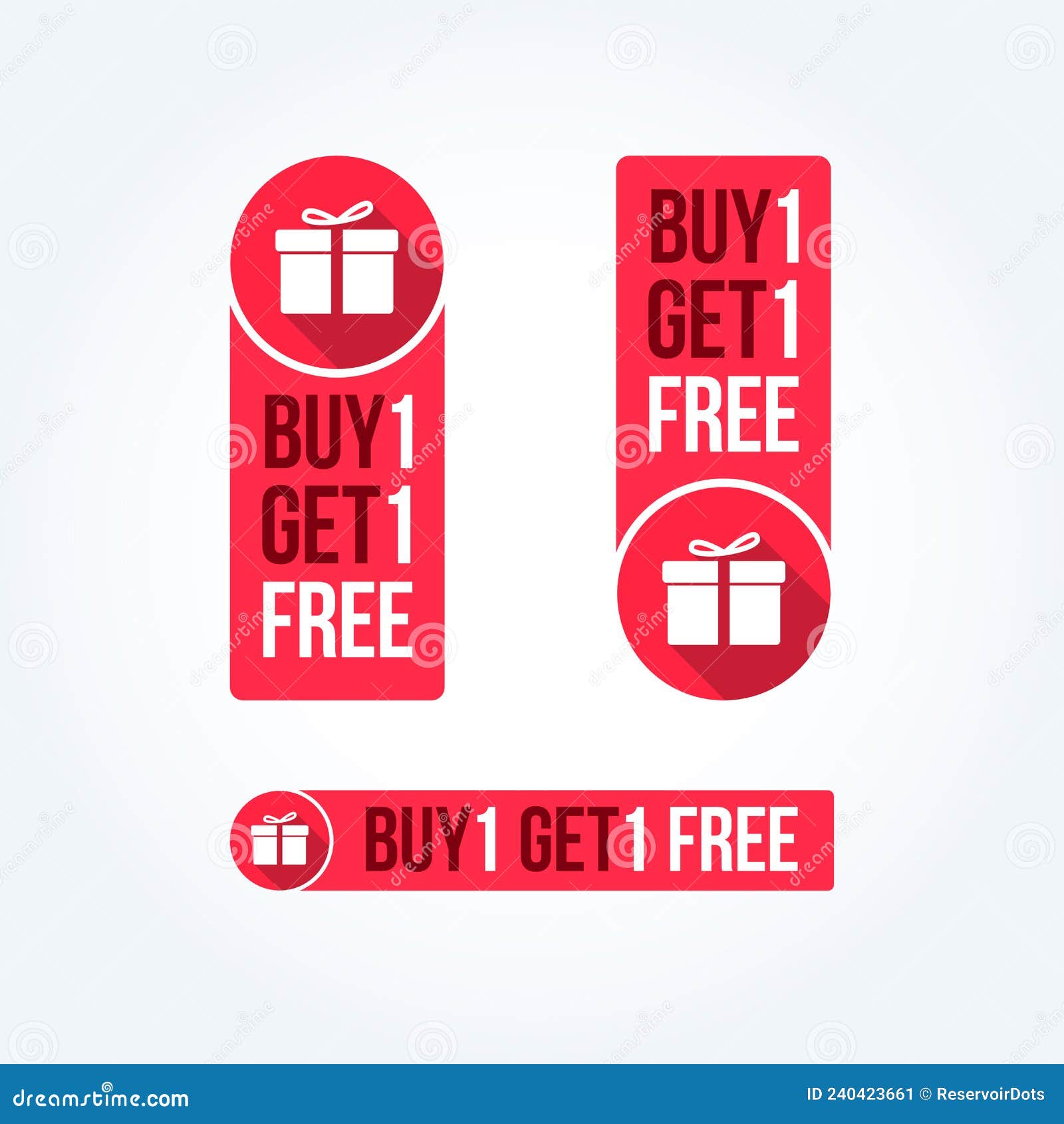 Buy 1 Get 1 Free Labels stock illustration. Illustration of promotion ...