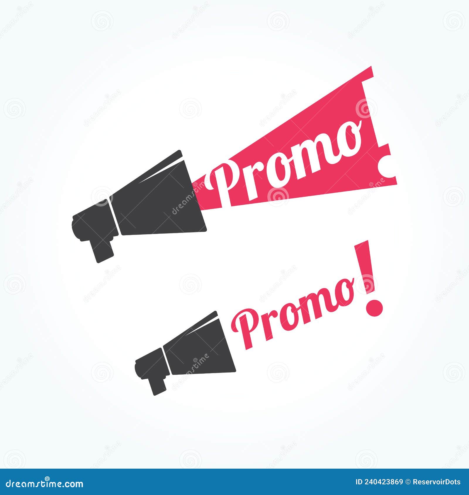 Promo Megaphone Icon stock vector. Illustration of label - 240423869