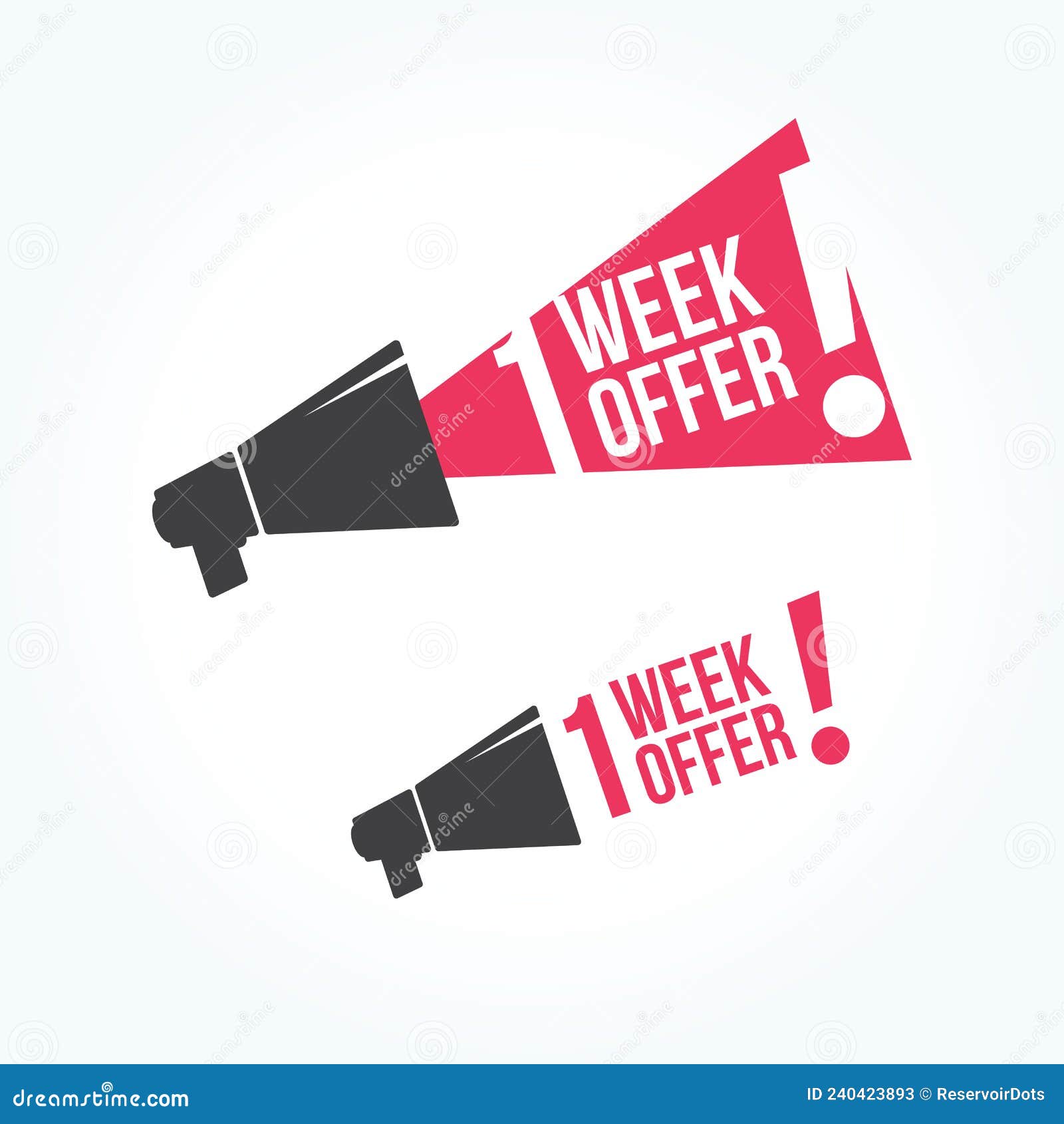 1 Week Offer Megaphone Icon Stock Vector - Illustration of phone ...