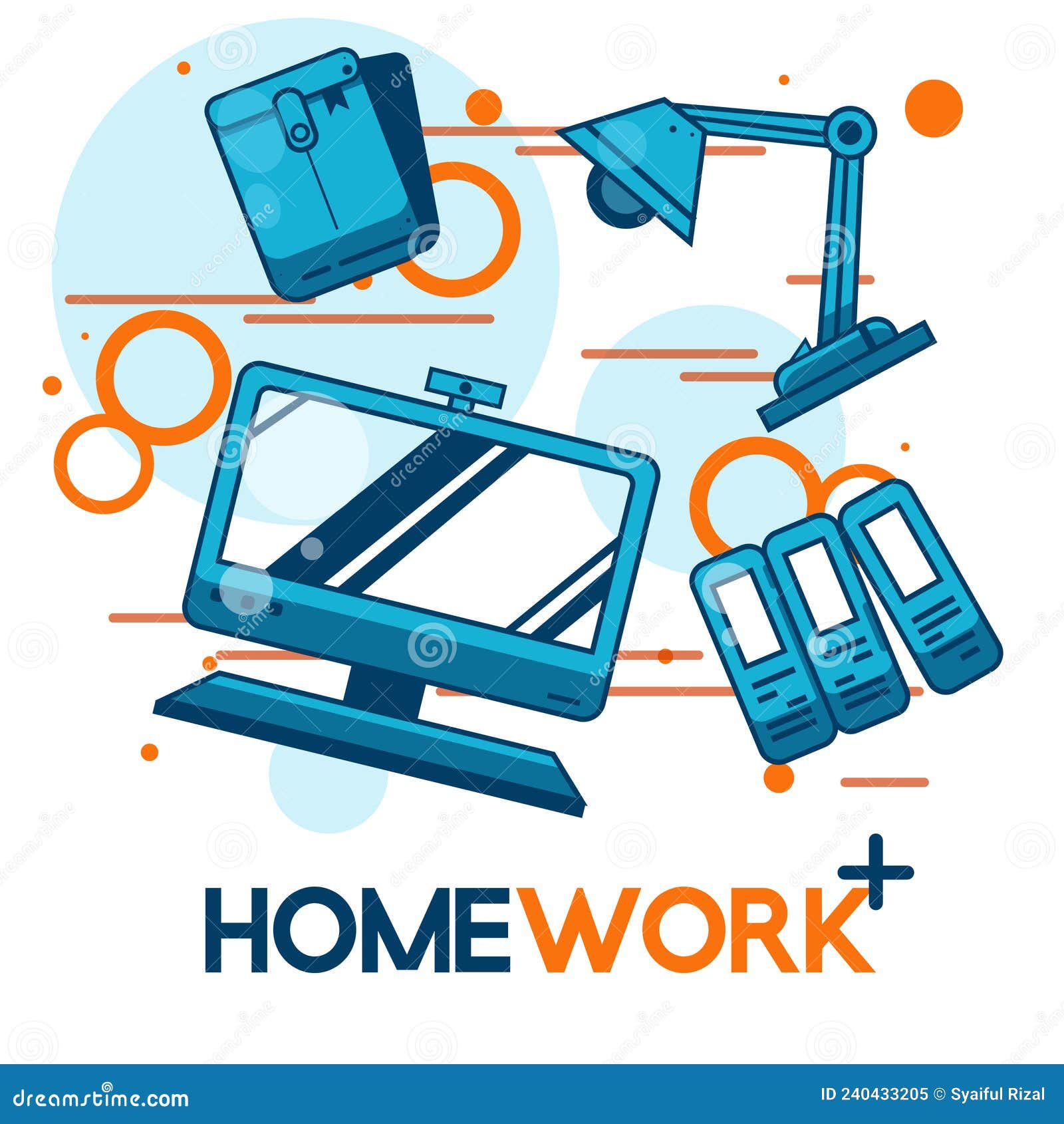 Everyday Objects Homework Icons Set Stock Vector - Illustration of ...