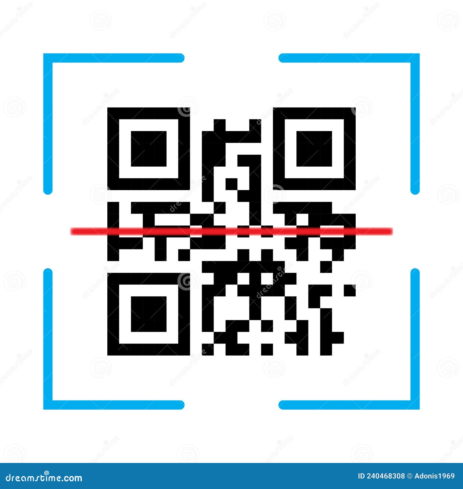Qr code scanning on white stock illustration. Illustration of hand ...