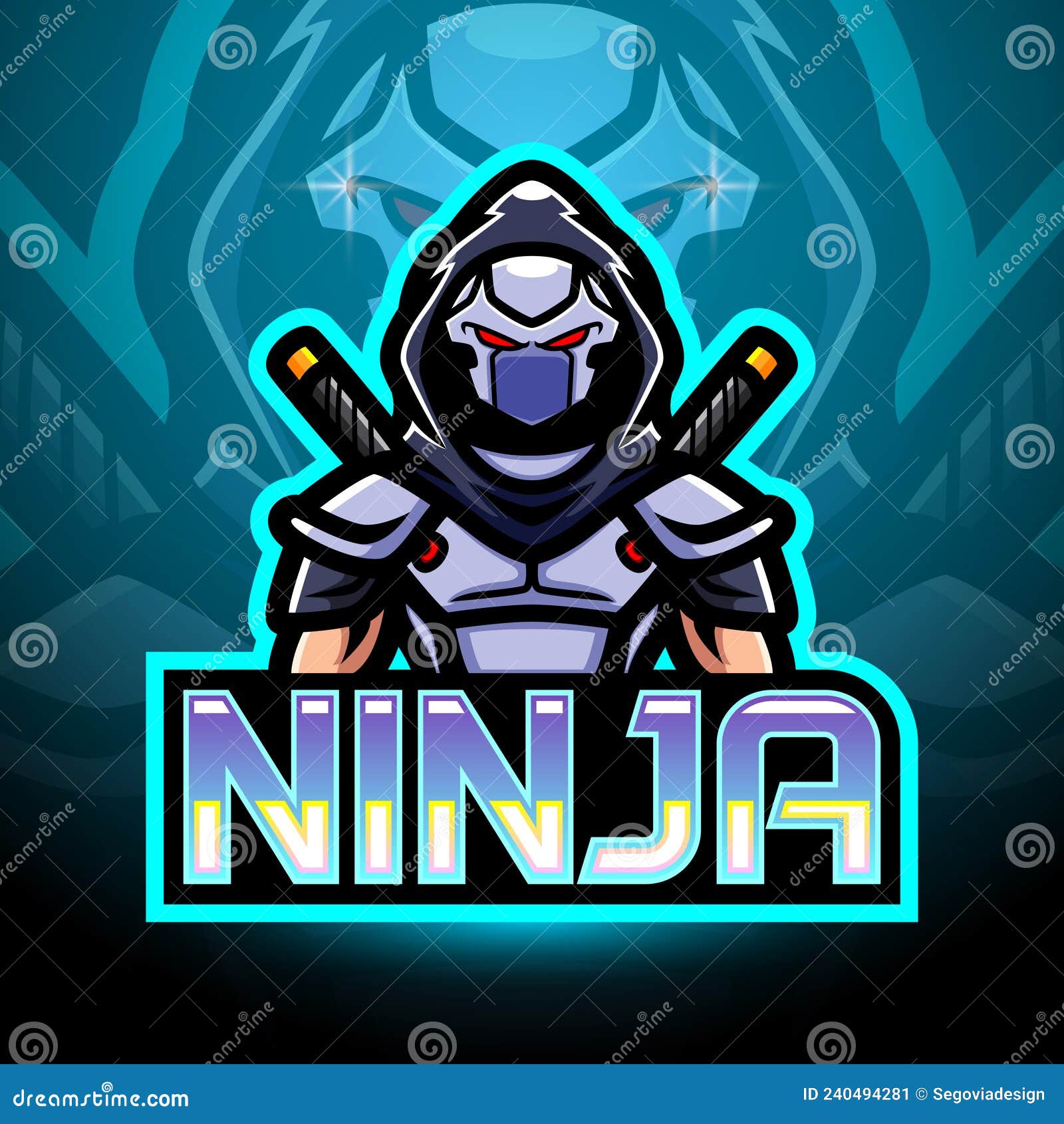 Ninja Esport Team Logo Gaming Artwork Badge Royalty-Free Cartoon ...