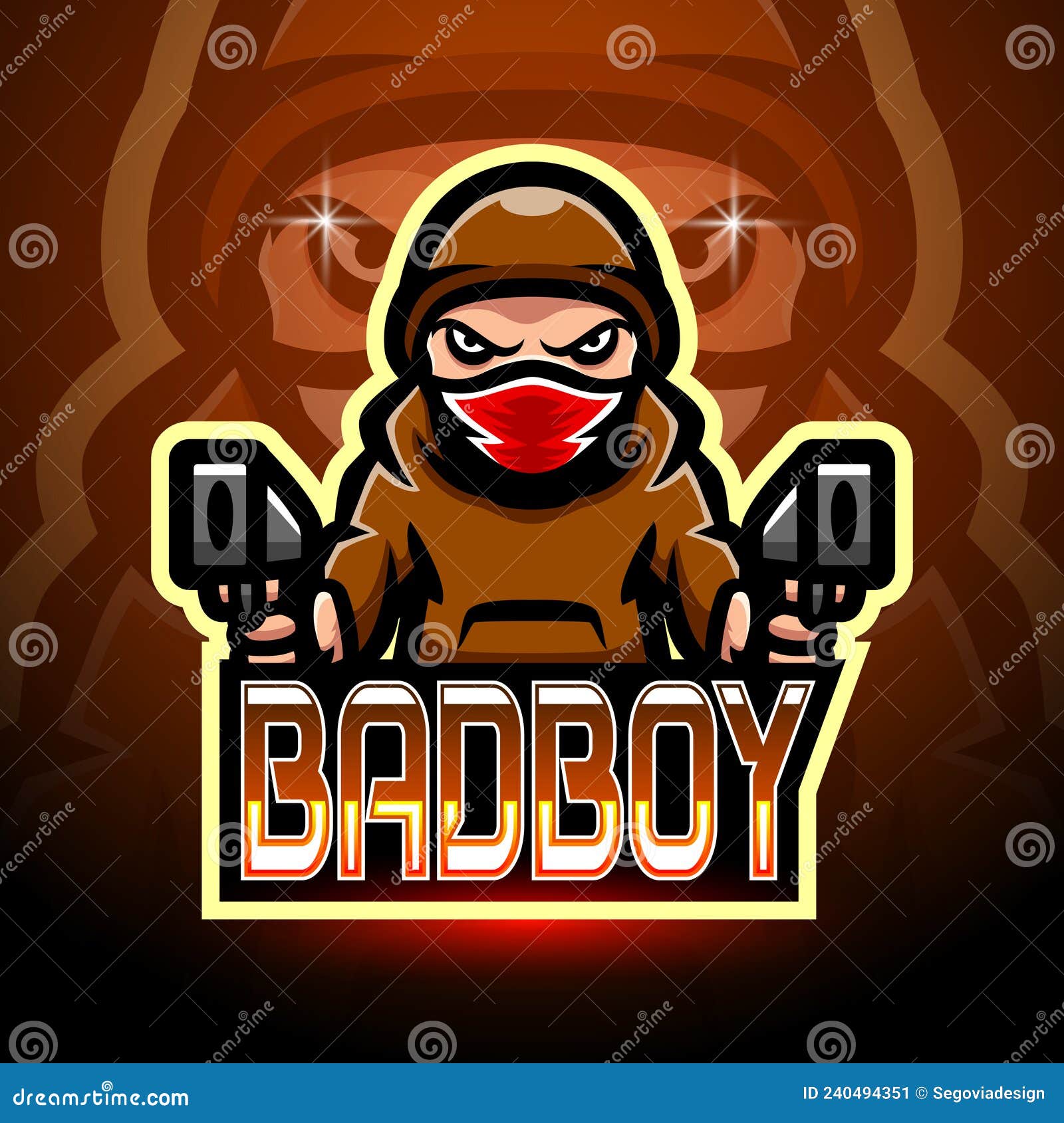 Bad Boy Esport Logo Mascot Design Stock Vector - Illustration of ...