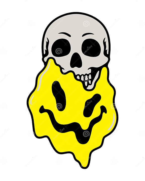 Vector Illustration Skull Emoticon Stock Illustration - Illustration of ...