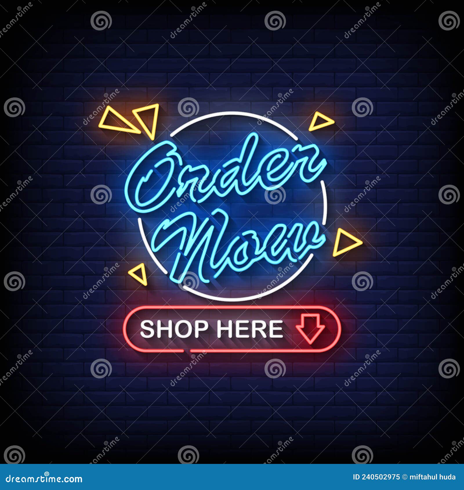 Order Now Neon Signs Style Text Vector Stock Vector - Illustration of ...
