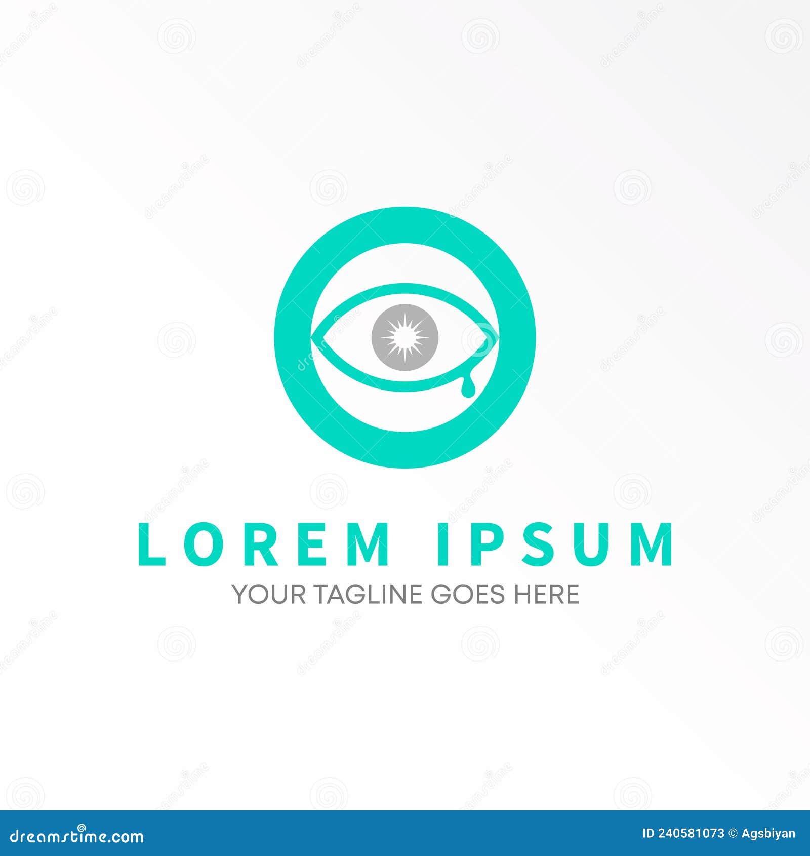 One Eye with Tears Dripping Design Logo Vector Concept. Stock Vector ...