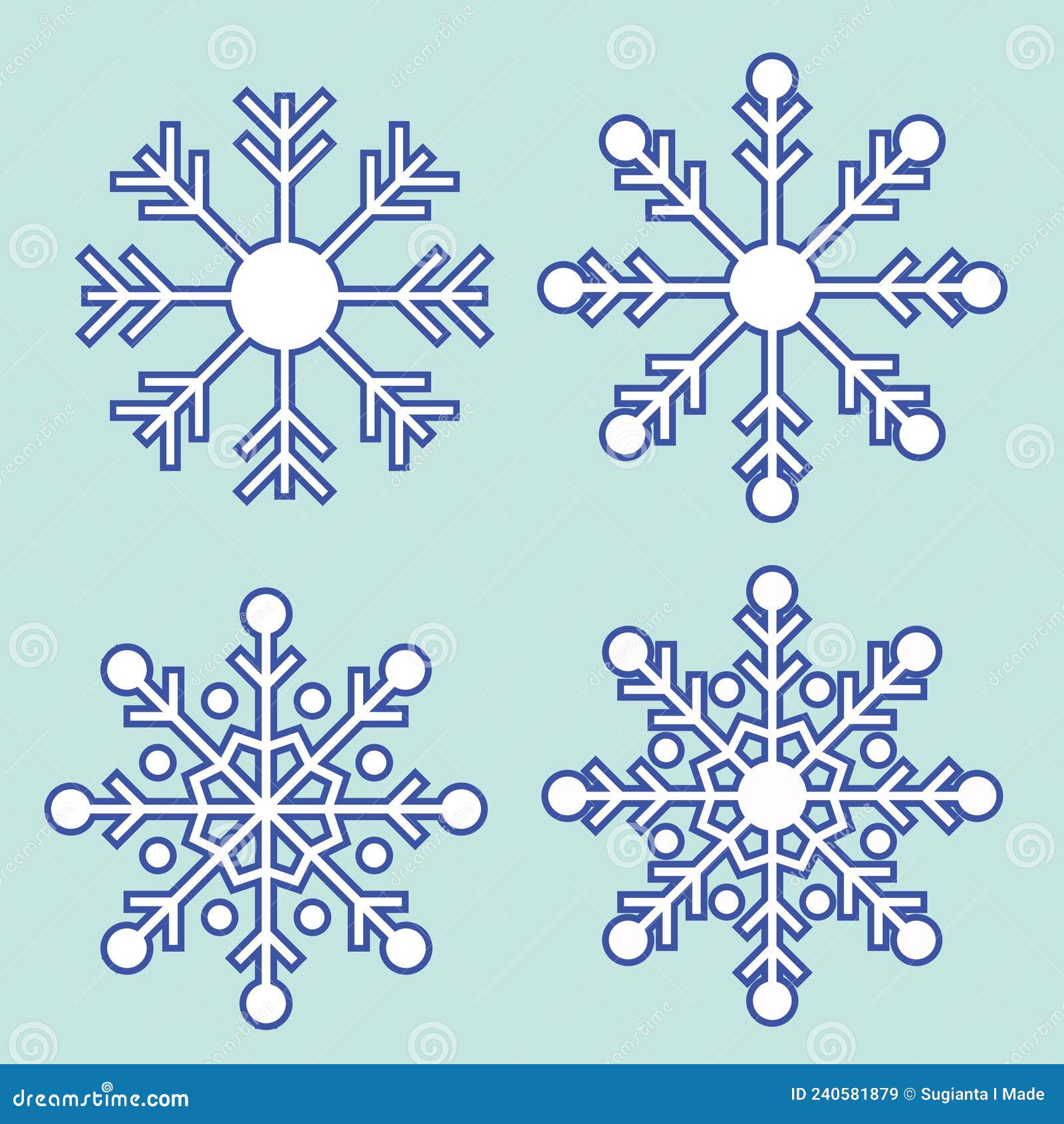 Snow flake vector stock vector. Illustration of frozen - 240581879