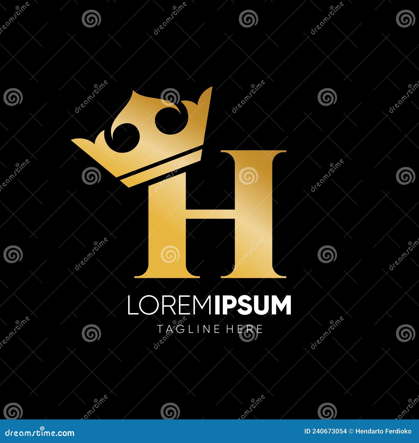 Letter H Crown Logo Design Vector Icon Graphic Stock Vector ...