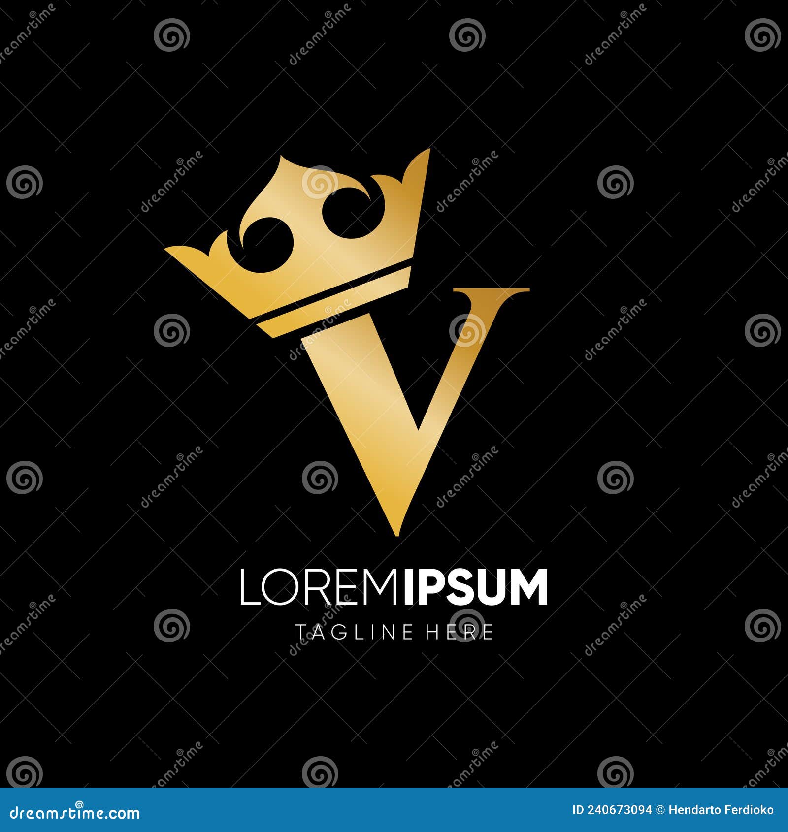 Letter V Crown Logo Design Vector Icon Graphic Stock Vector ...