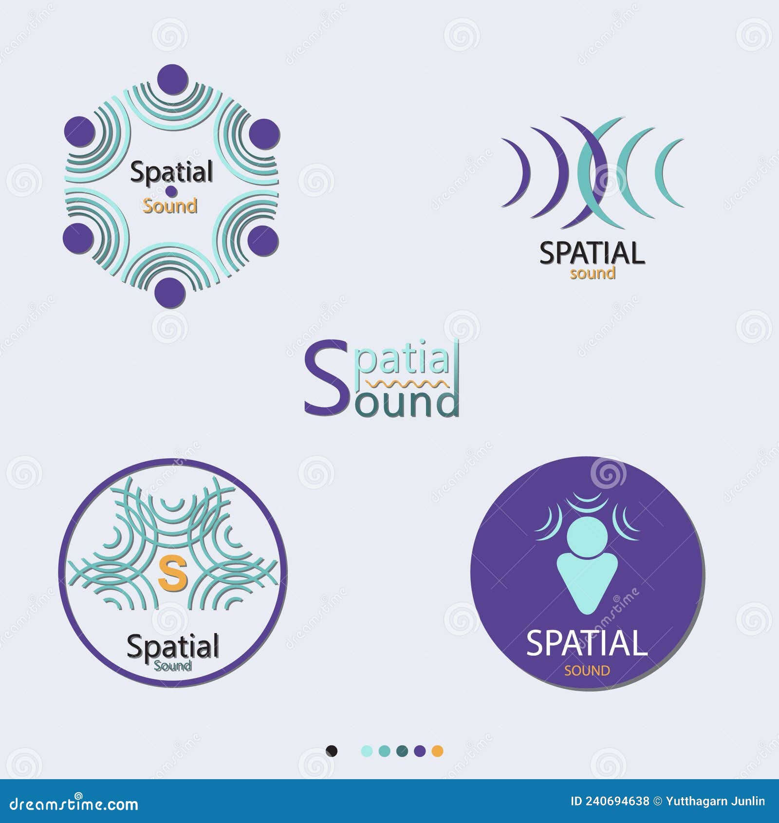 Spatial Audio and Sound with New Technology Logo - Vector Stock Vector ...