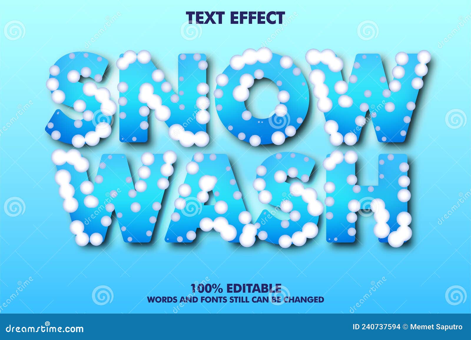 Snow Wash Typography Template Design Stock Vector - Illustration of ...