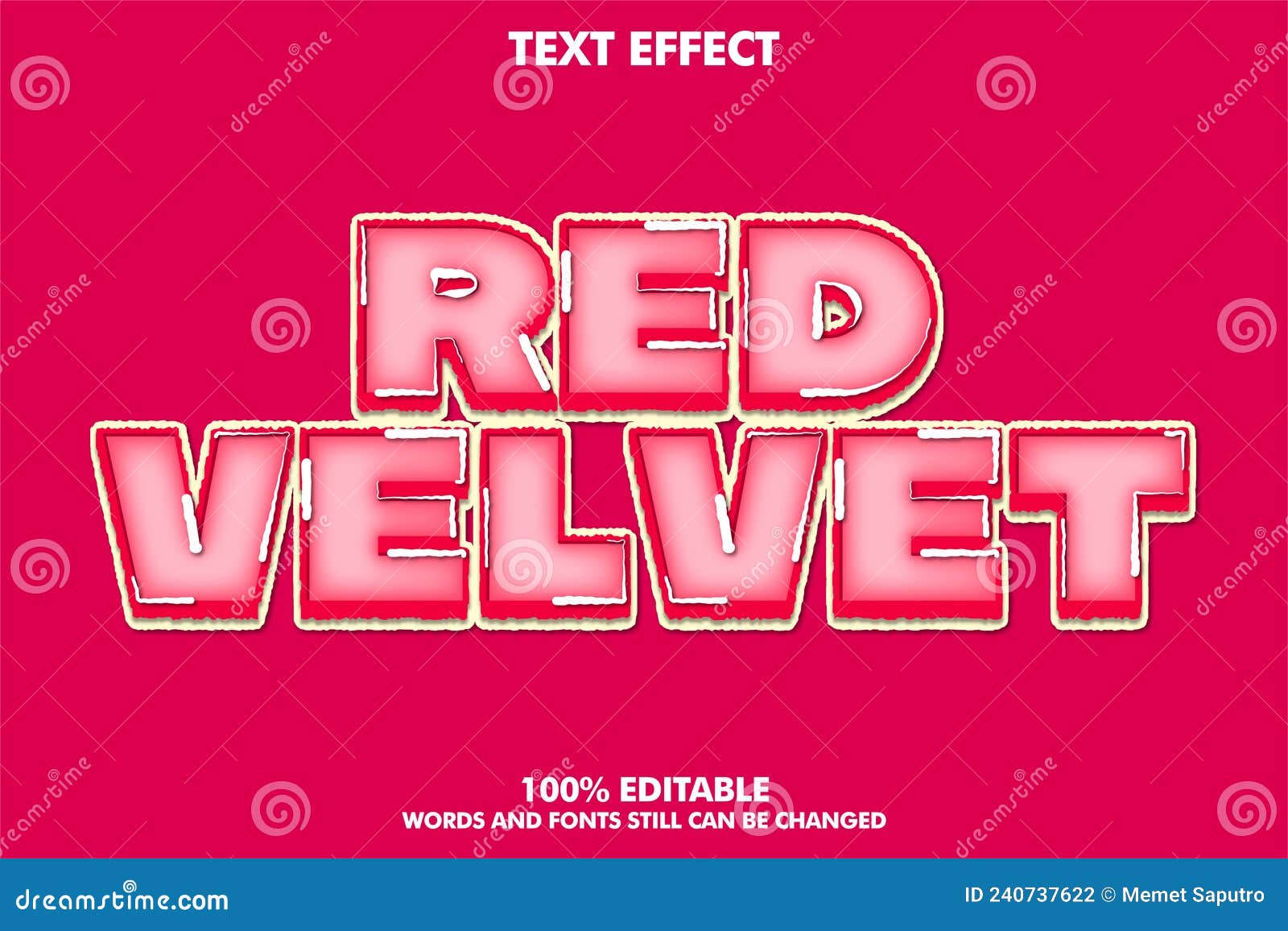 Red Velvet Typography Template Design Stock Vector - Illustration of ...