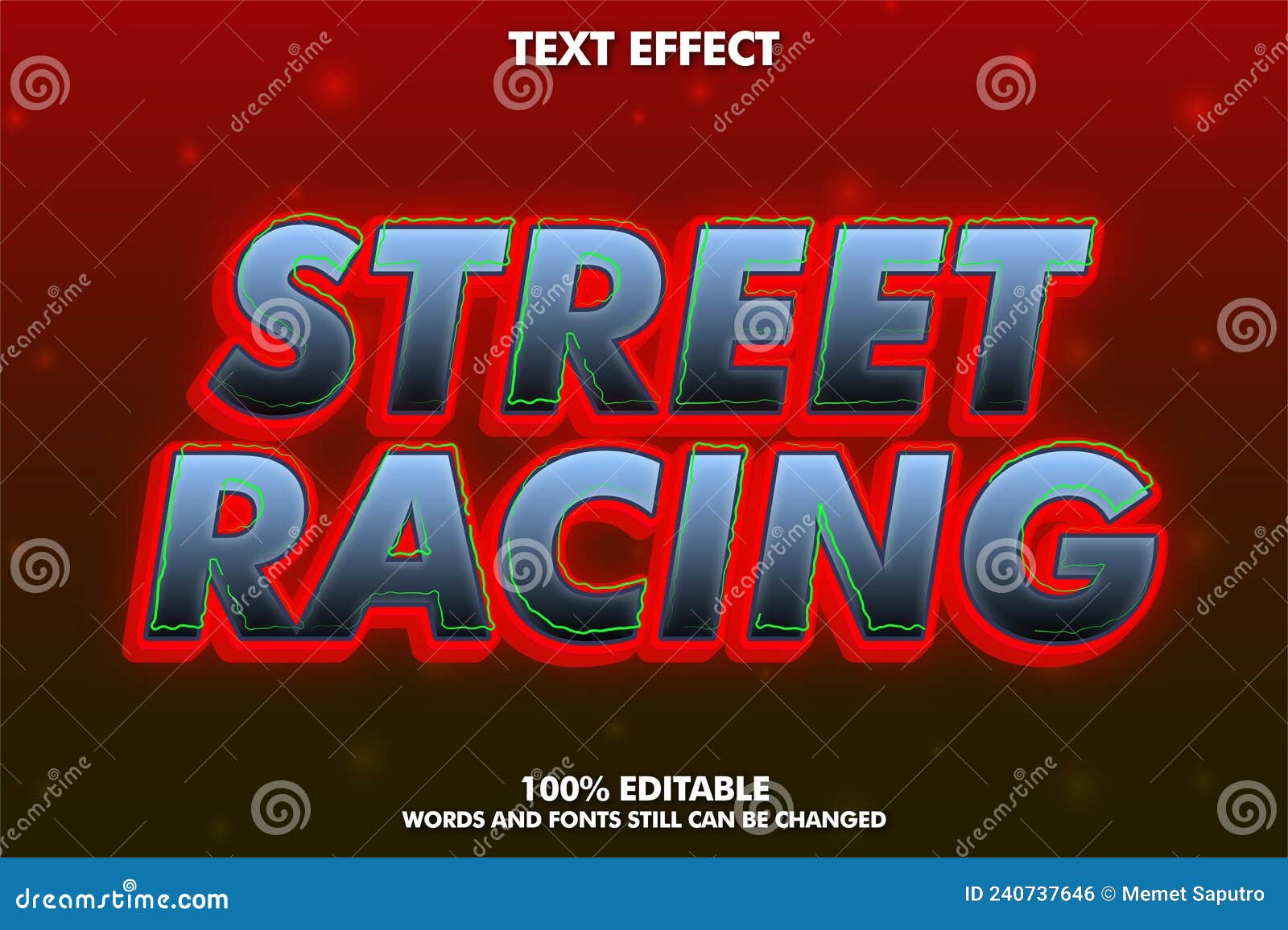 Glowing Editable Text Effects Mock Up Stock Vector - Illustration of ...