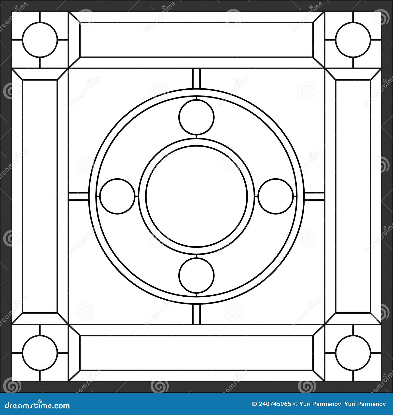 Stained Glass in Square Frame, Window on the Ceiling in Square Frame ...