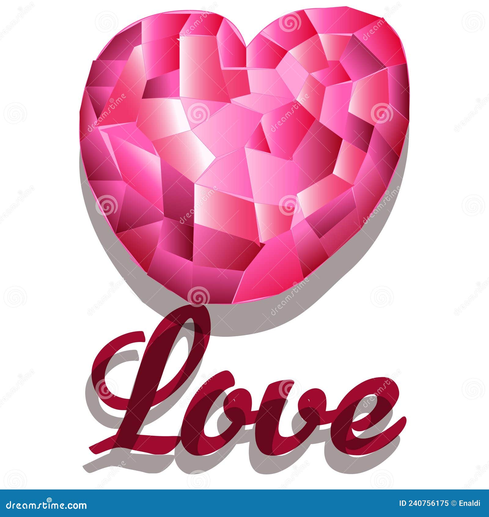 3D Simple Valentine Heart Sign and Symbol Vector Illustration Stock ...