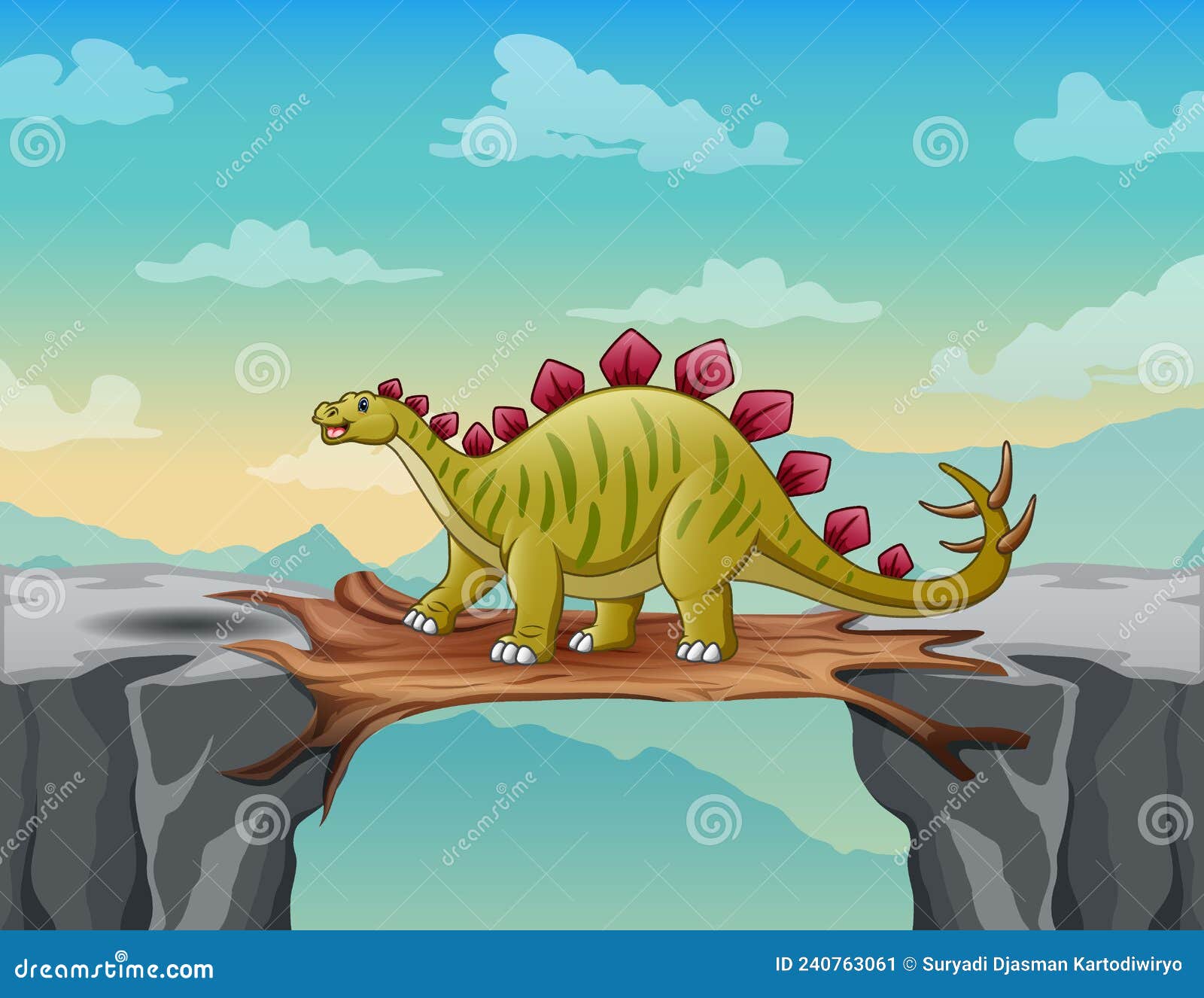 Stegosaurus Walk Dinosaur Ancient Vector Illustration Transparent ...