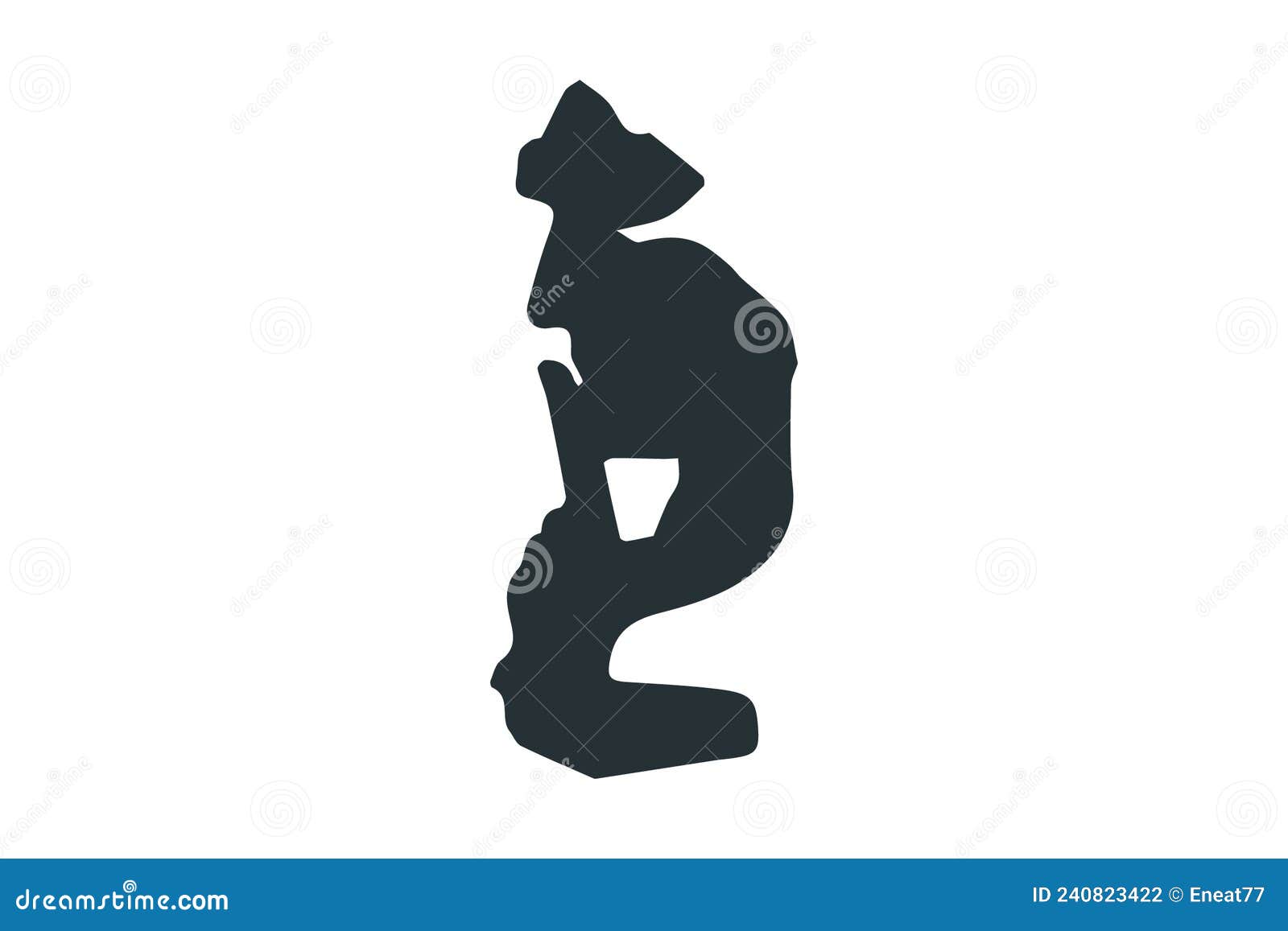 Thinker Statue Vector, Abstract Silence Art Figurine Stock Vector ...