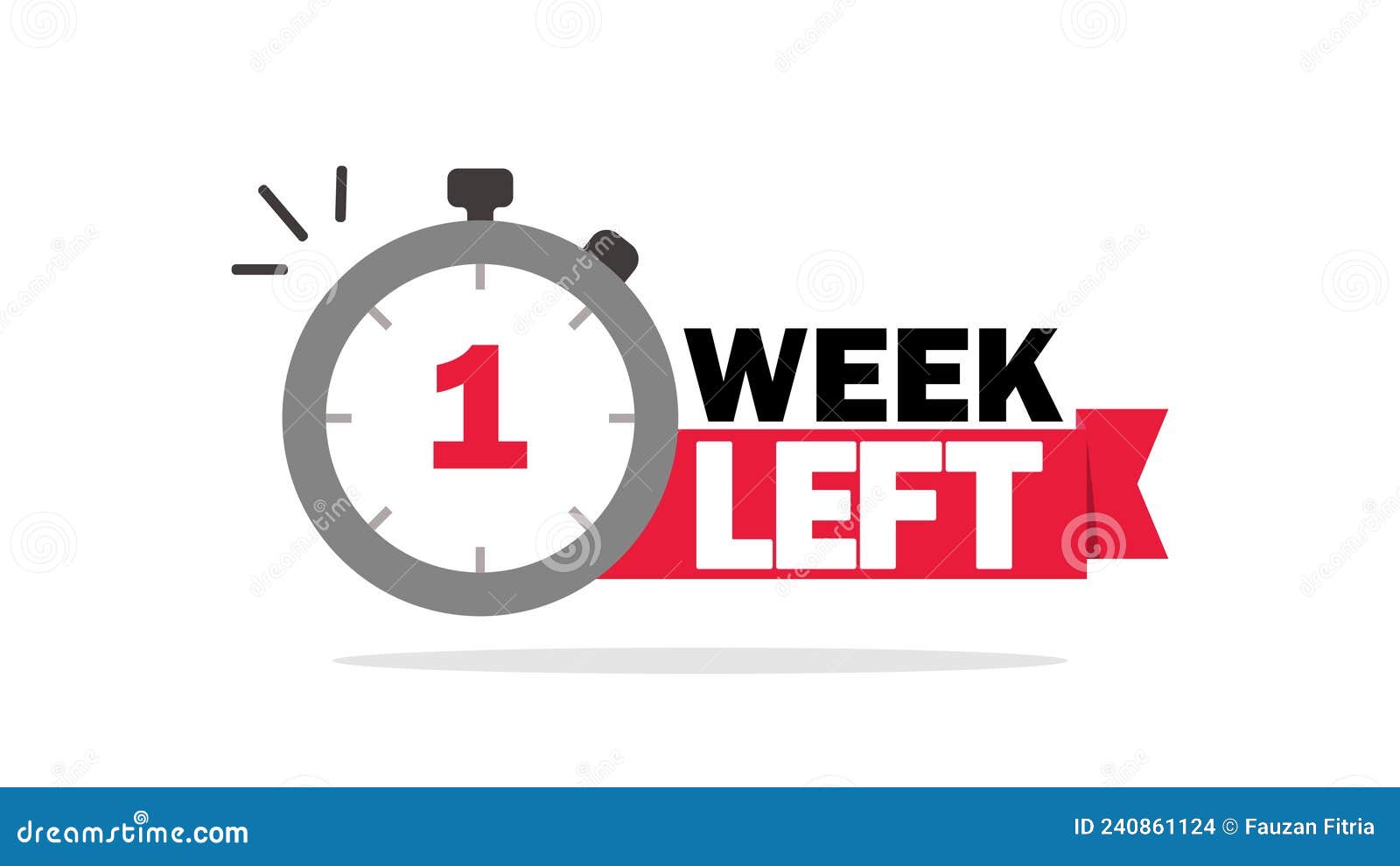 1 Week Left or To Go Sale Countdown Symbol. Stock Vector - Illustration ...