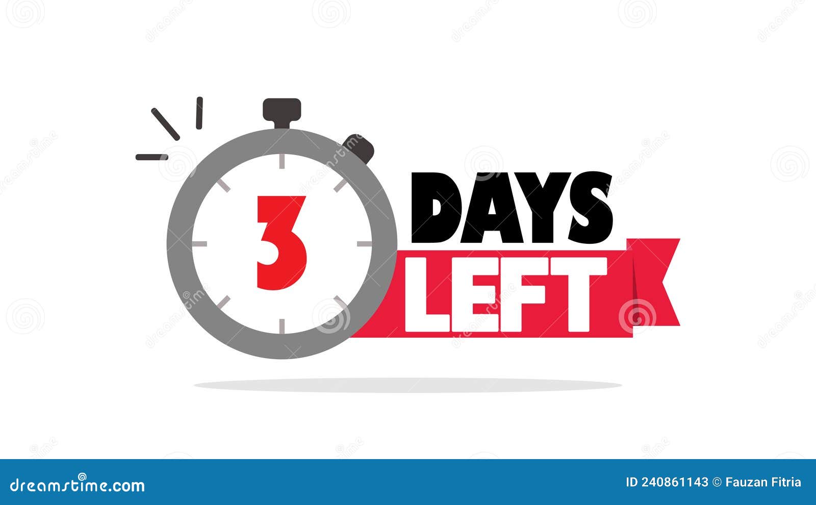 3 Days Left or To Go Sale Countdown Symbol. Stock Vector - Illustration ...