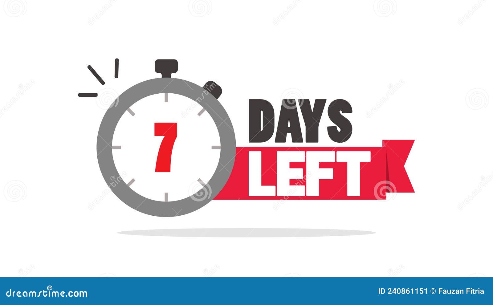 7 Days Left or To Go Sale Countdown Symbol. Stock Vector - Illustration ...