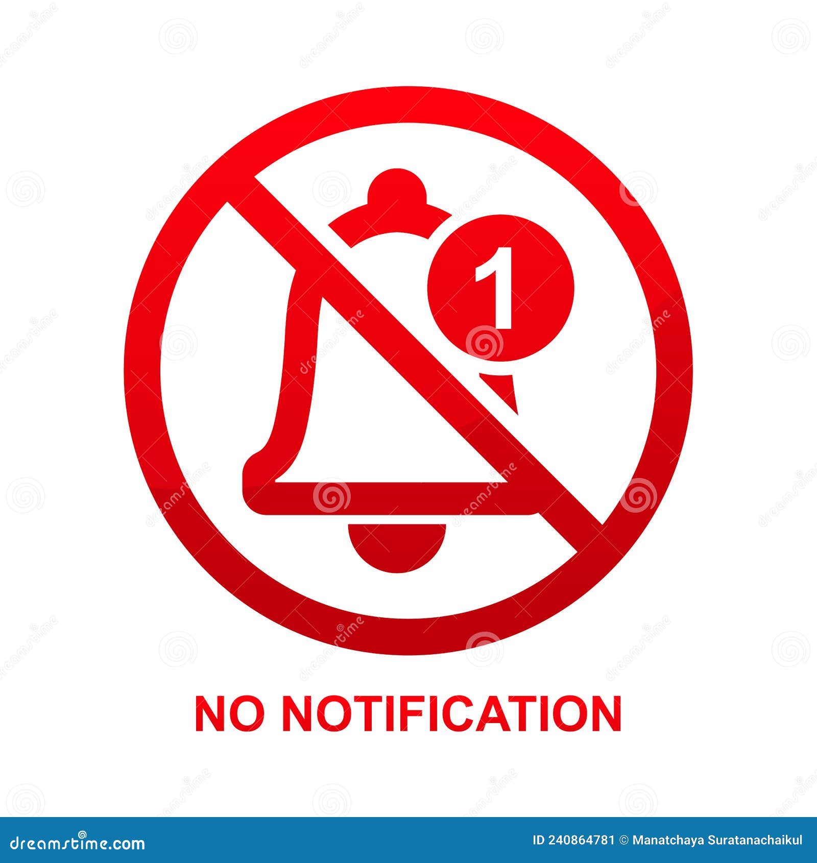 No Notification Sign Isolated on White Background Stock Vector ...
