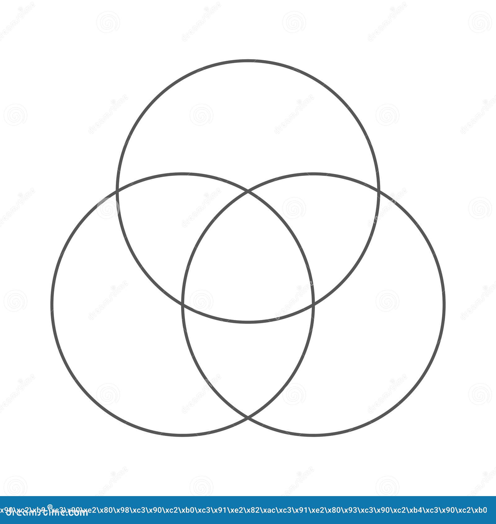 Circle Line Infographic Symbol. 3 Cross Circles Pictogram Stock ...