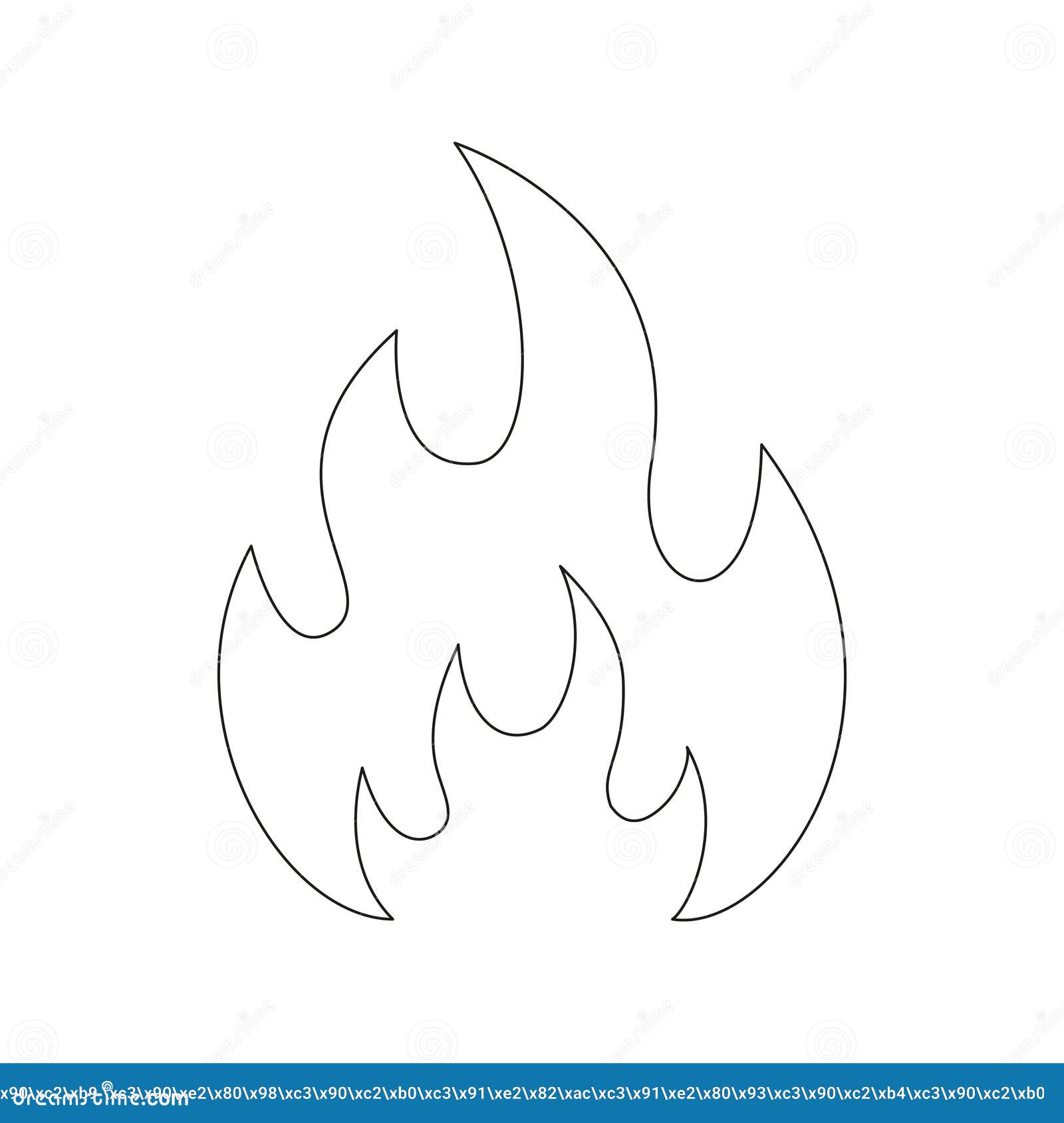 Fire Line Symbol. Fire Flame Outline Shape. Warning Linear Sign Stock ...