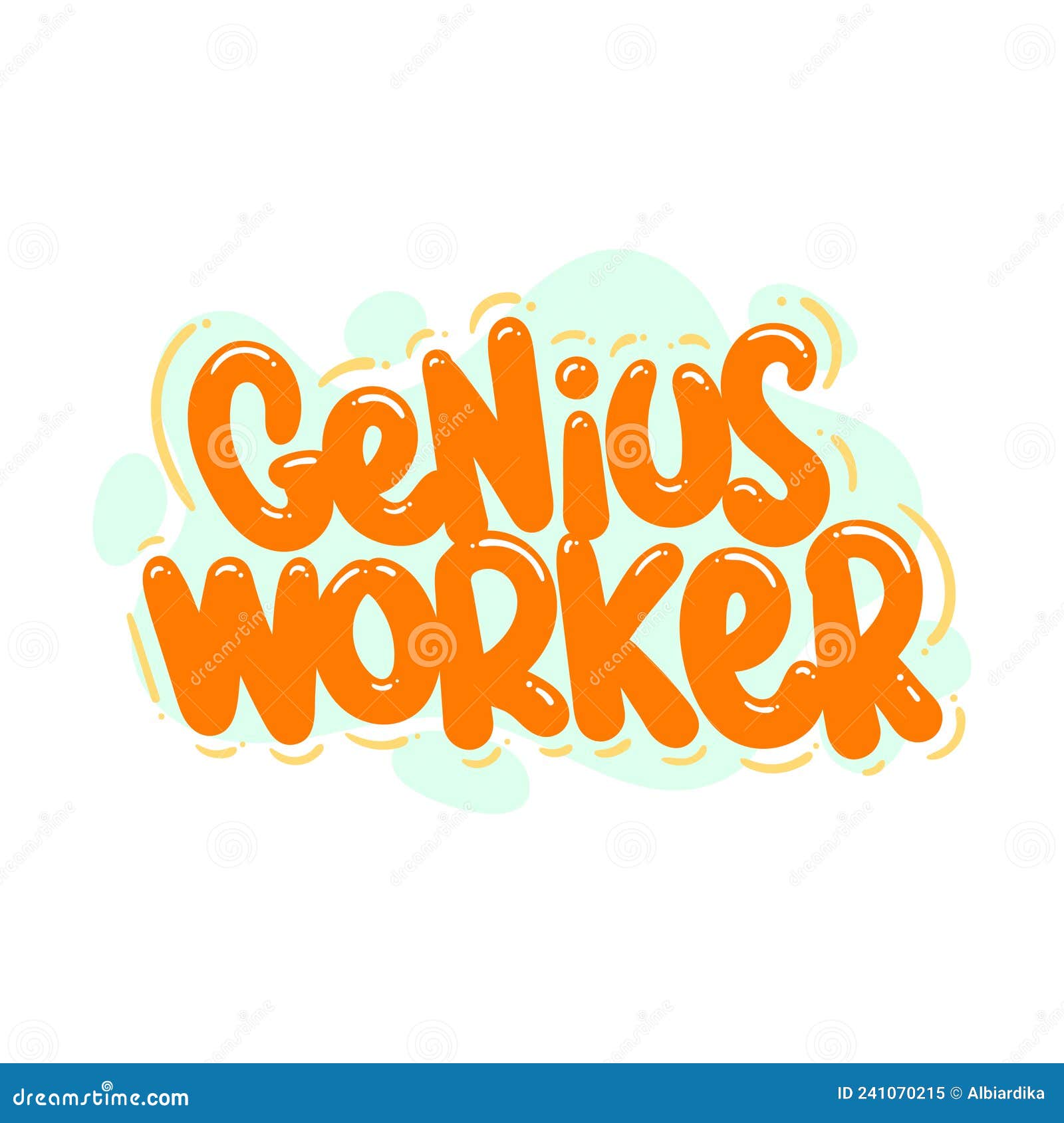 Genius Worker Quote Text Typography Design Graphic Vector Illustration ...