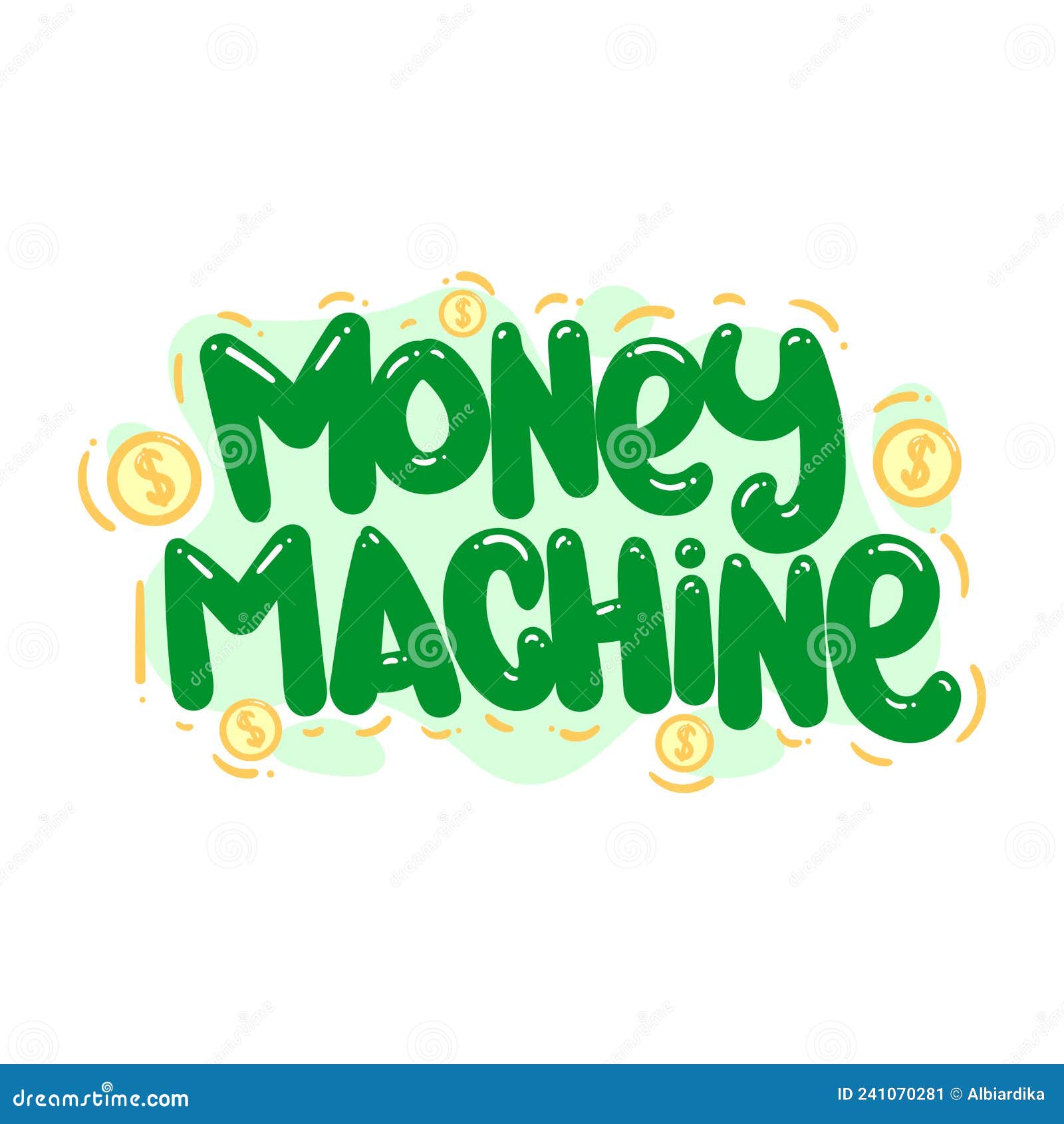 Money Machine Quote Text Typography Design Graphic Vector Illustration ...