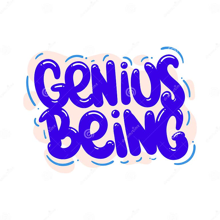 Genius Being Quote Text Typography Design Graphic Vector Illustration ...