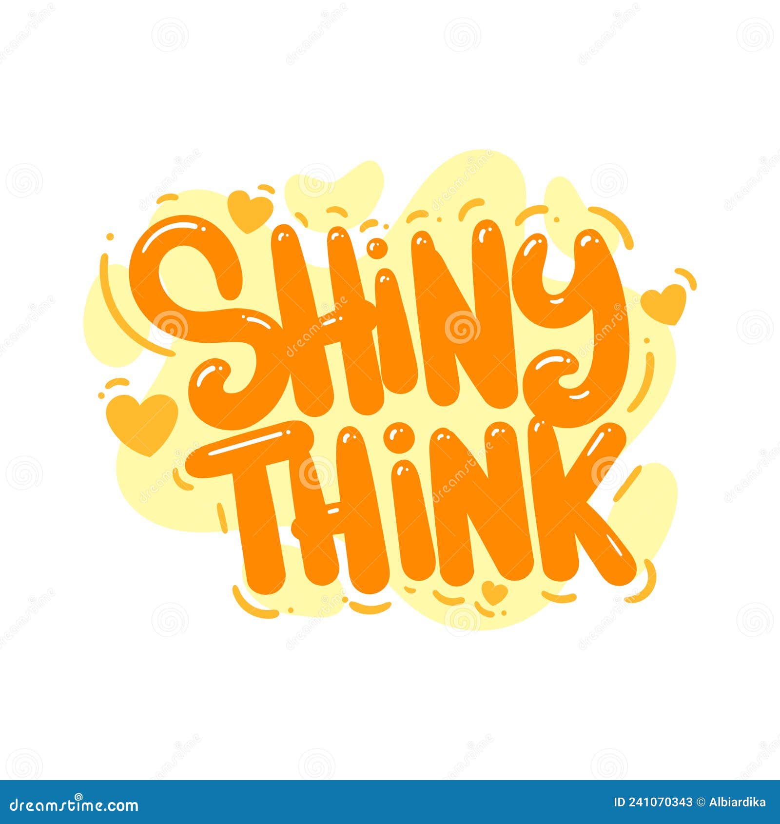 Shiny Think Quote Text Typography Design Graphic Vector Illustration ...