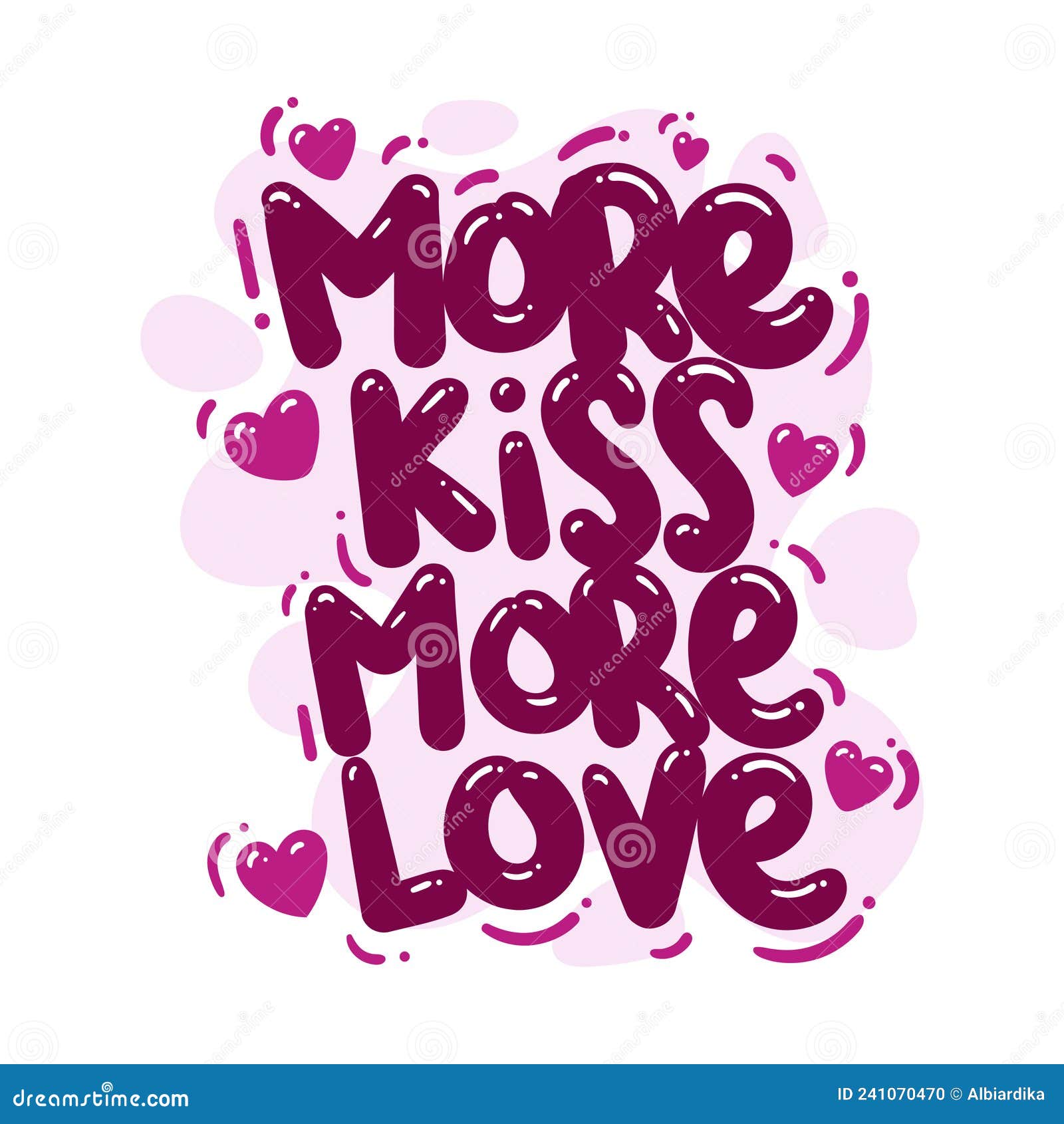 More Kiss More Love Quote Text Typography Design Graphic Vector ...